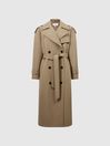 Wool Trench Coat in Stone - REISS