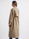 Wool Trench Coat in Stone - REISS