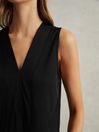 V-Neck Shell Top in Black - REISS