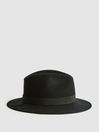 Wool Fedora Hat in Black - REISS