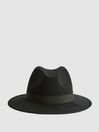 Wool Fedora Hat in Black - REISS