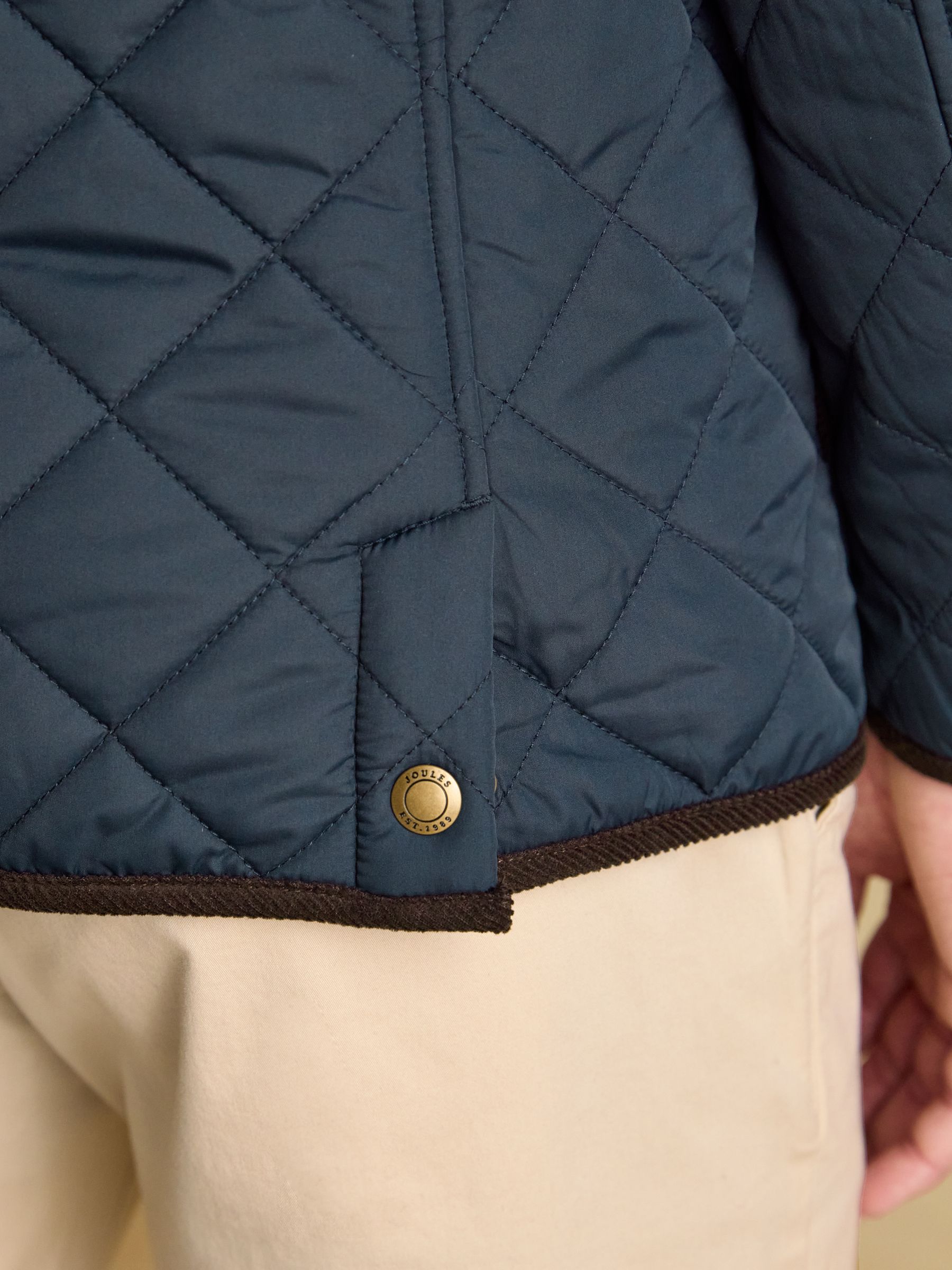 Buy Maynard Navy Blue Diamond Quilted Jacket from the Joules online shop