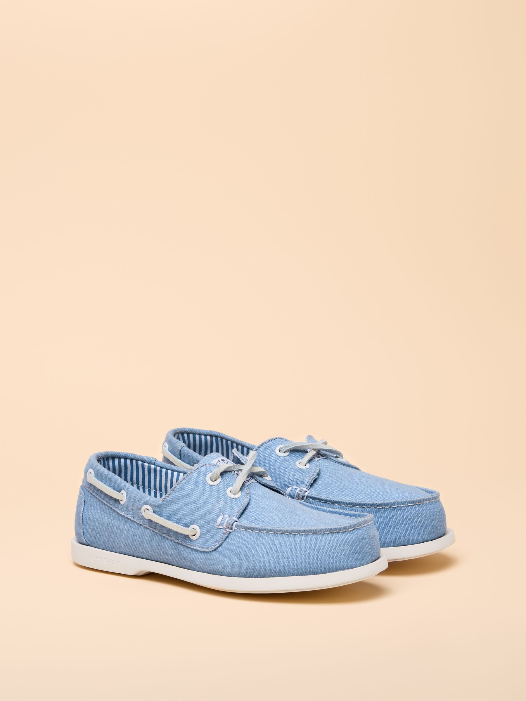 Buy Joules X Chatham Blue Jetty Deck Shoes from the Joules online shop