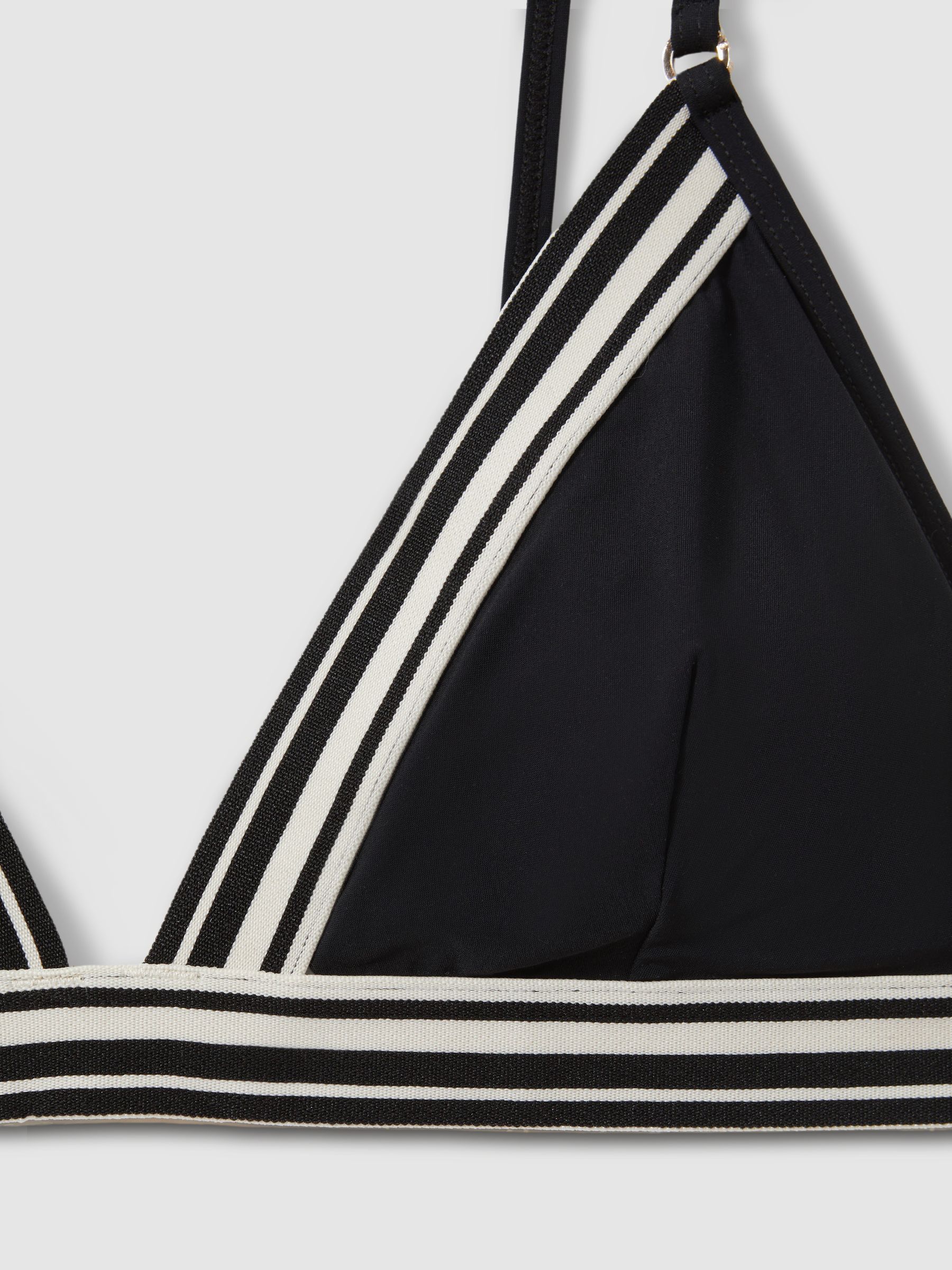 Triangle Colourblock Bikini Top in Black - REISS