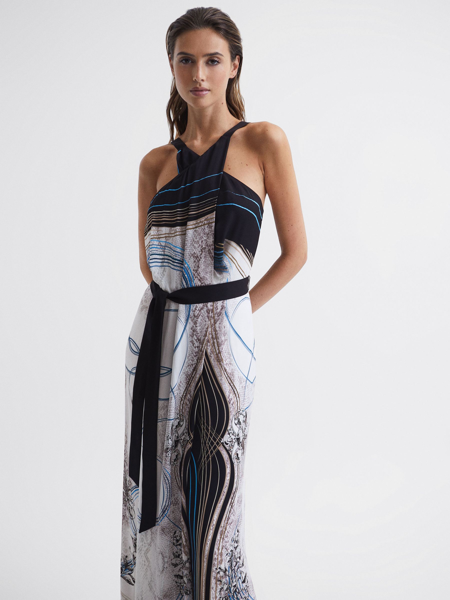Reiss Hope Jewel Print Maxi Dress | REISS USA