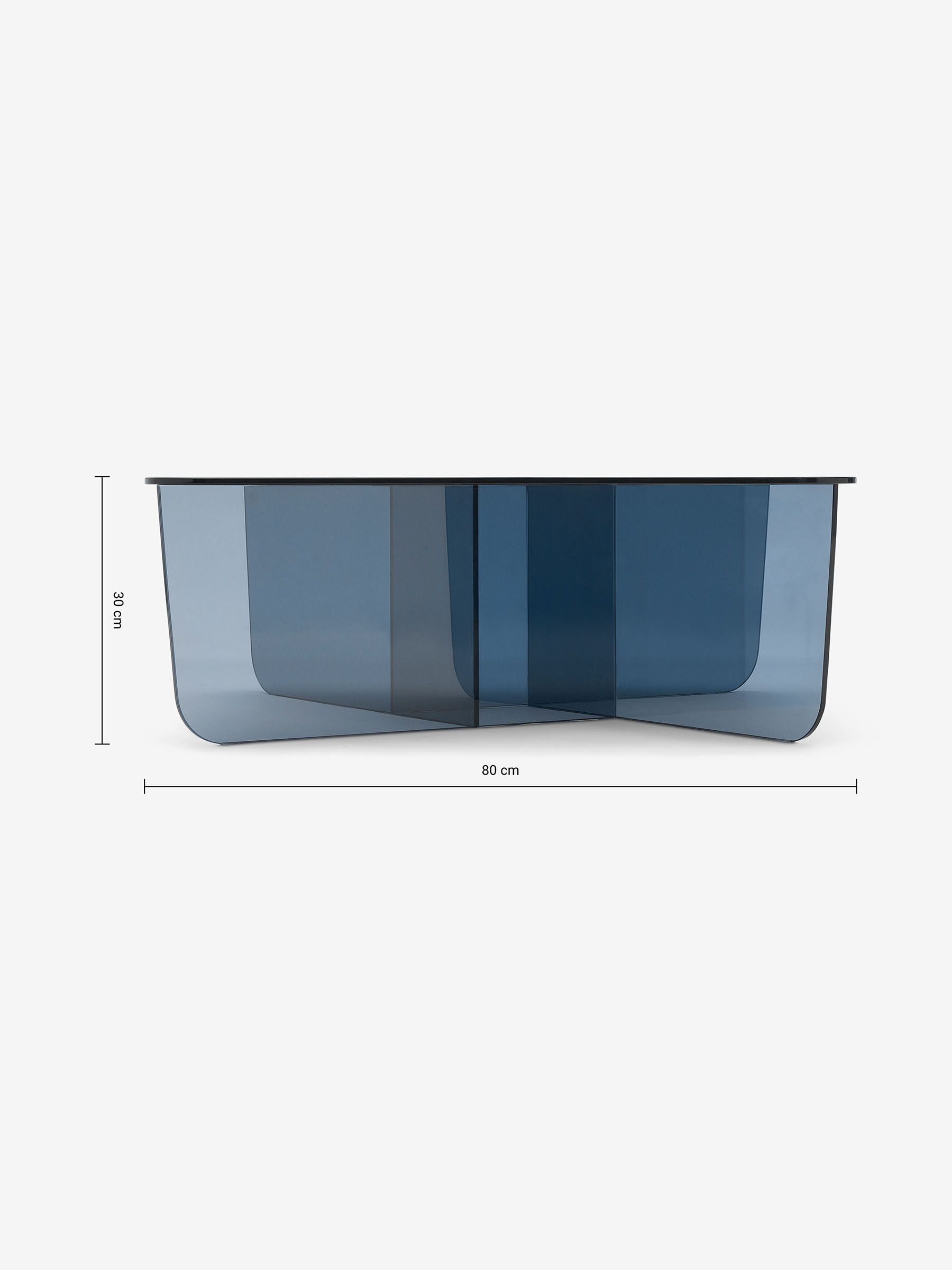 Buy Oki Square Coffee Table in Blue Glass from the Made online shop