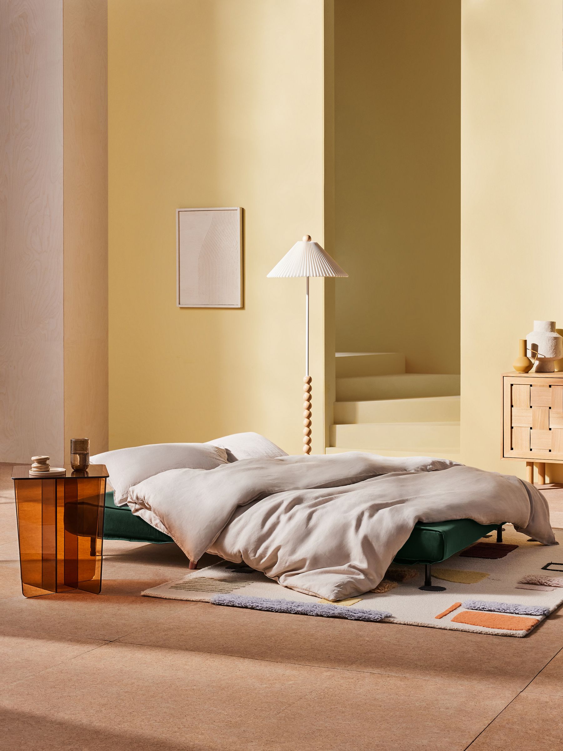 Buy Haru Sofa Bed in Smooth Velvet Moss Green from the Made online shop