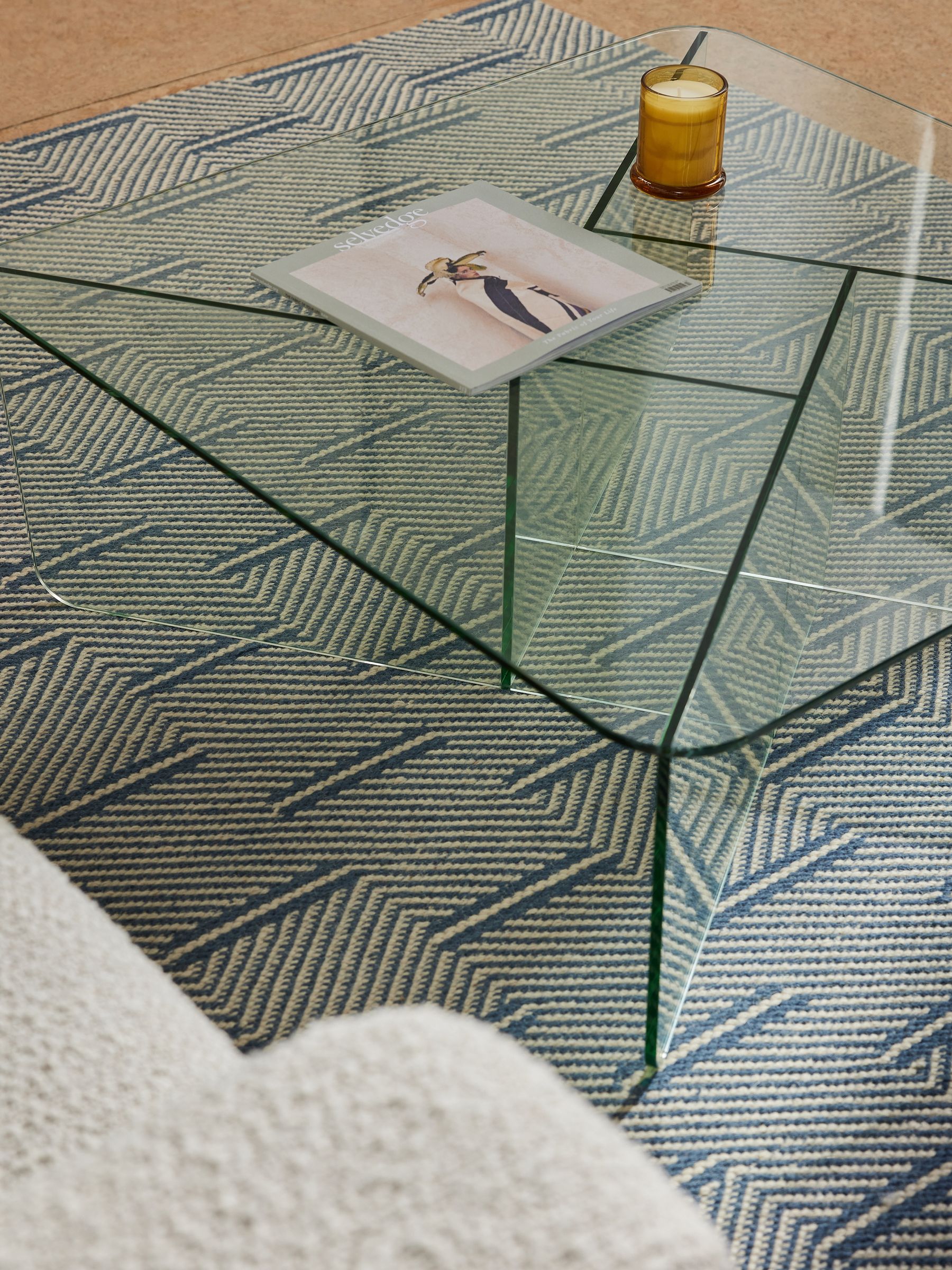 Buy Oki Square Coffee Table in Clear Glass from the Made online shop