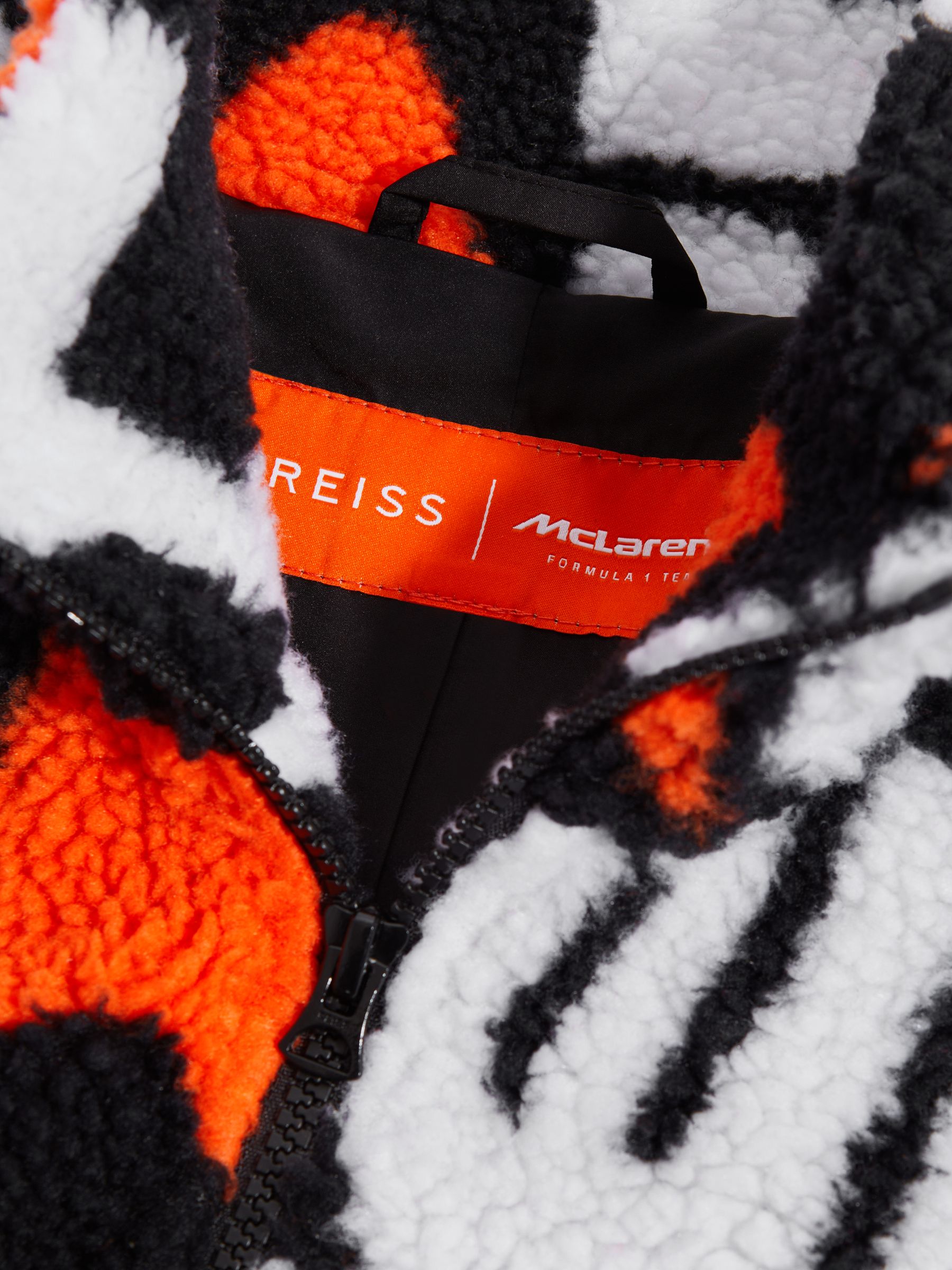 McLaren F1 Zip-Through Fleece Jacket in Black Multi - REISS