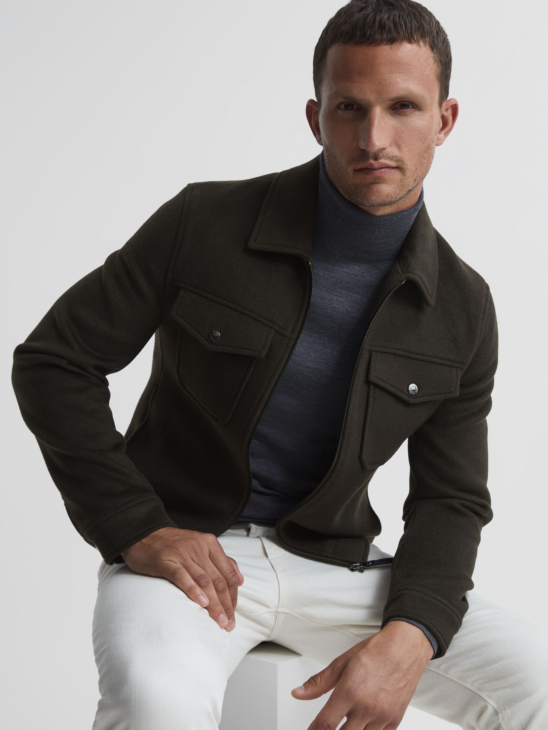 Reiss Peridoe Wool Trucker Jacket | REISS Australia