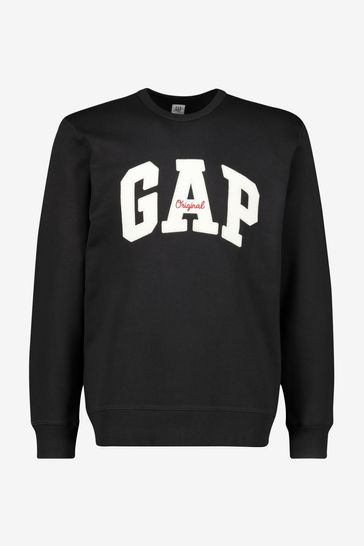 Buy Black Original Logo Crew Neck Sweatshirt from the Gap online shop