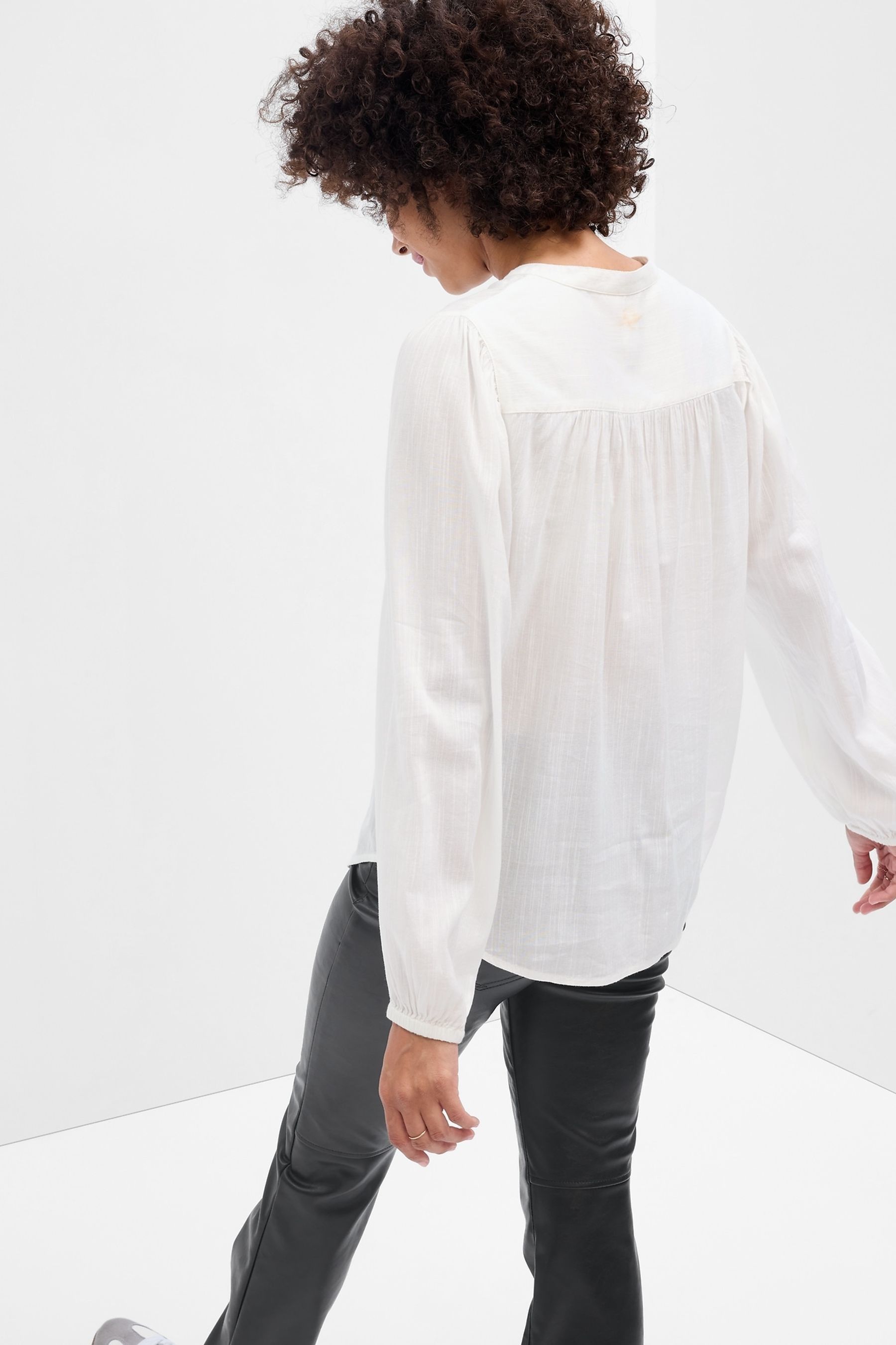 Buy White Relaxed Popover Shirt from the Gap online shop