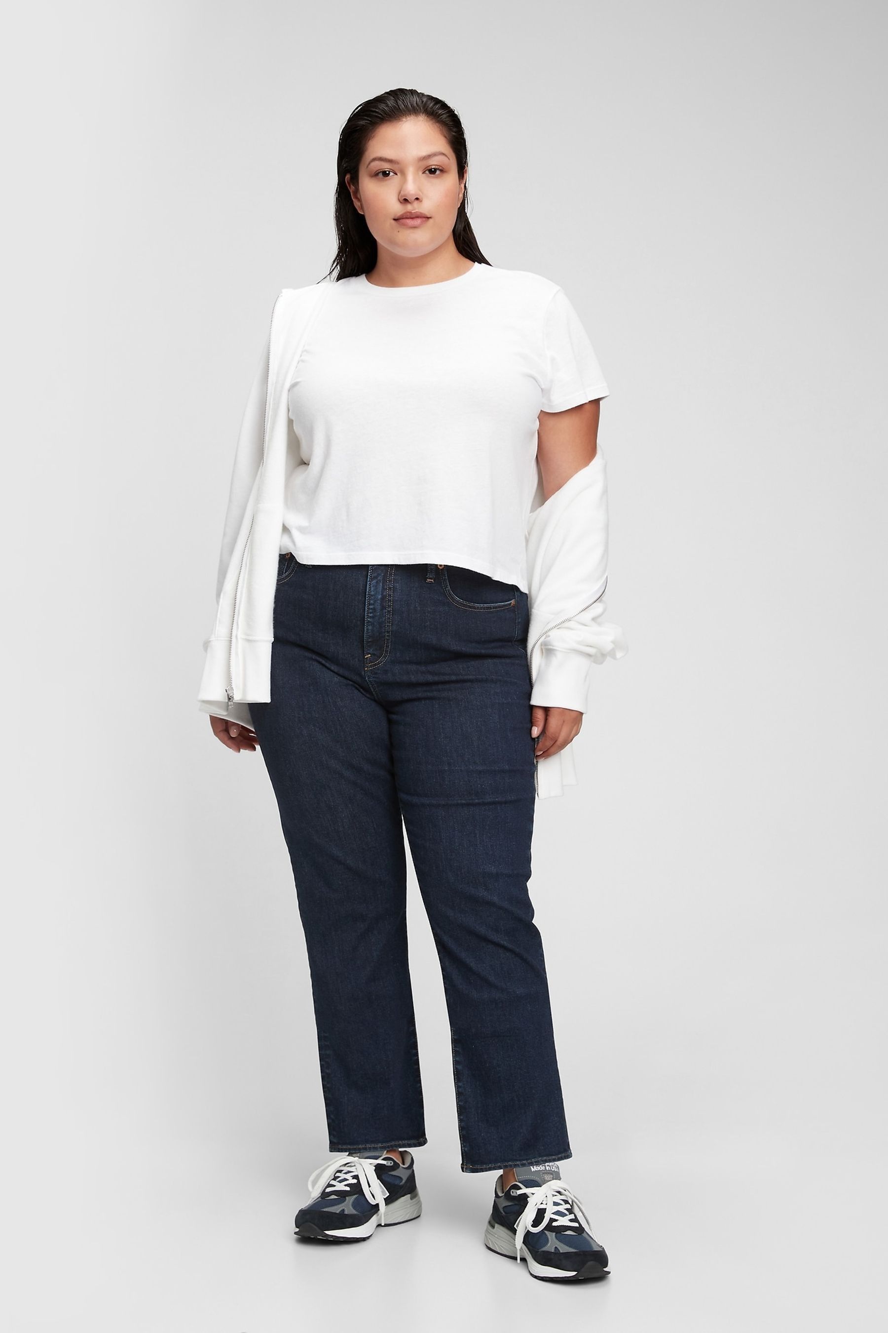 Buy Dark Wash Blue High Waisted Straight Leg Jeans from the Gap online shop
