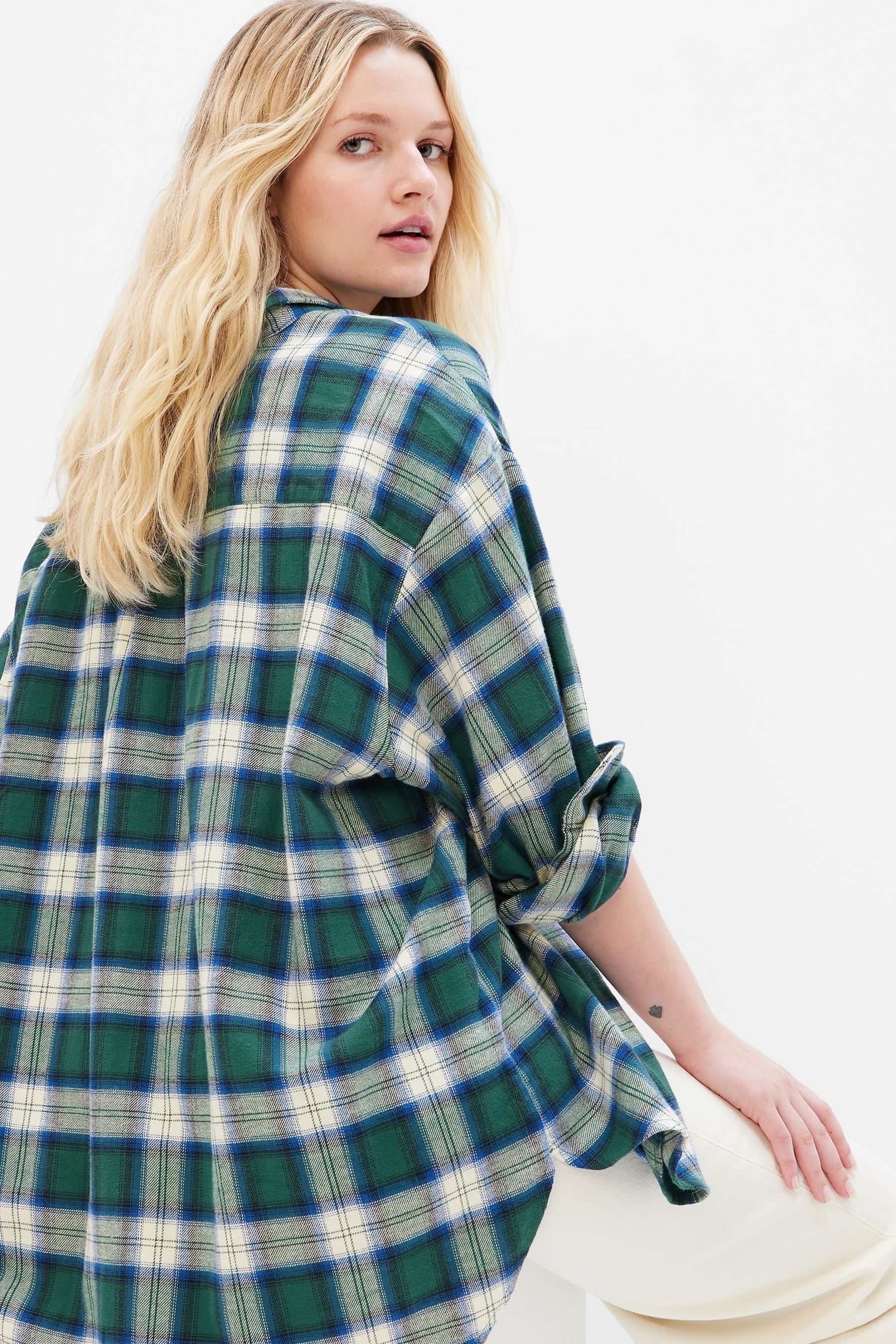 Buy Green Flannel Shirt from the Gap online shop