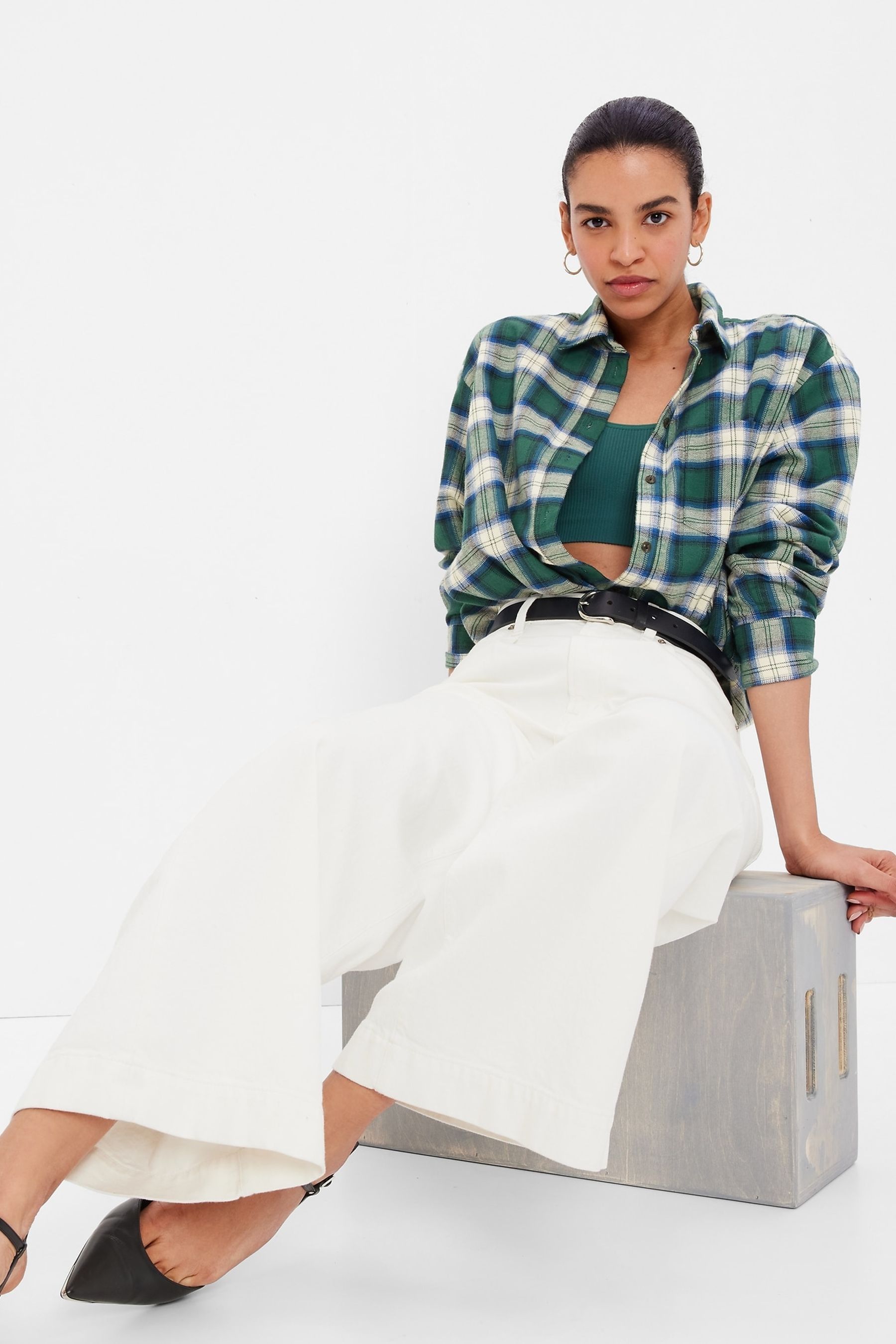 Buy Green Flannel Shirt from the Gap online shop