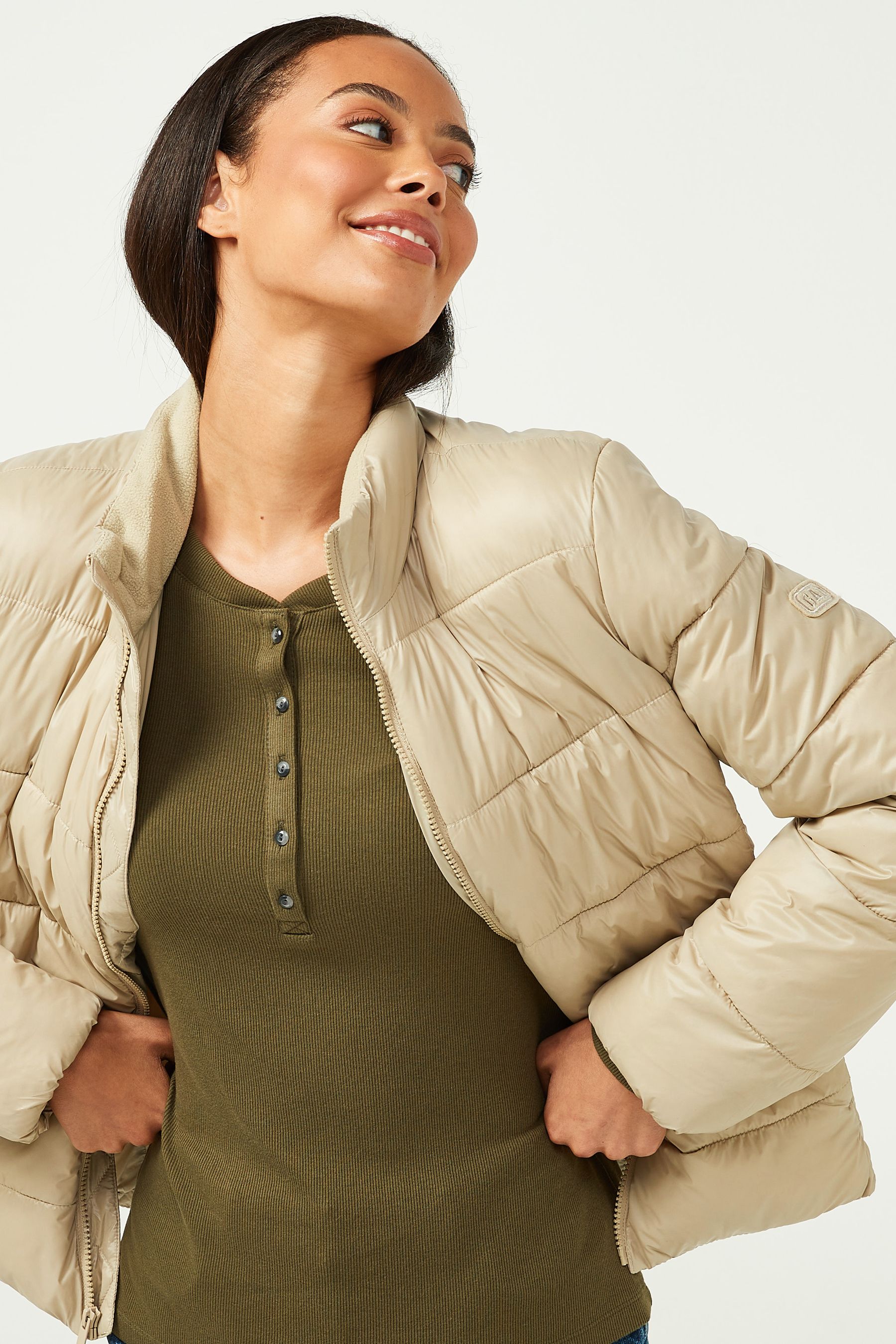Buy Beige Puffer Jacket from the Gap online shop