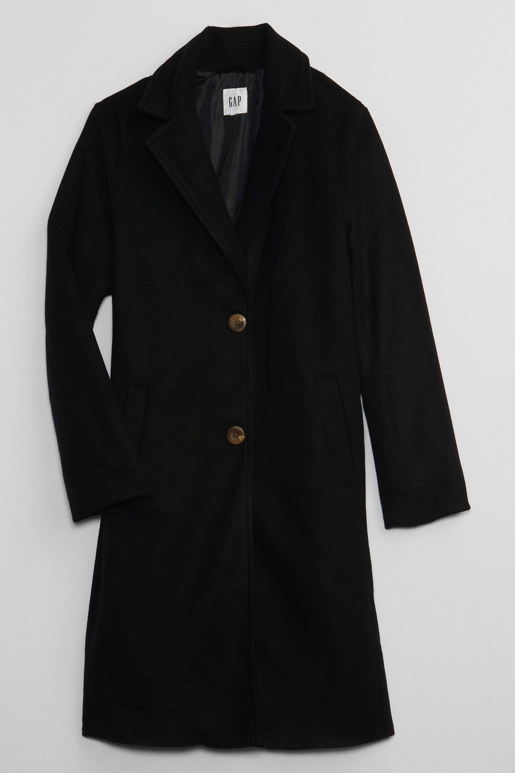 Buy Black Long Topcoat from the Gap online shop