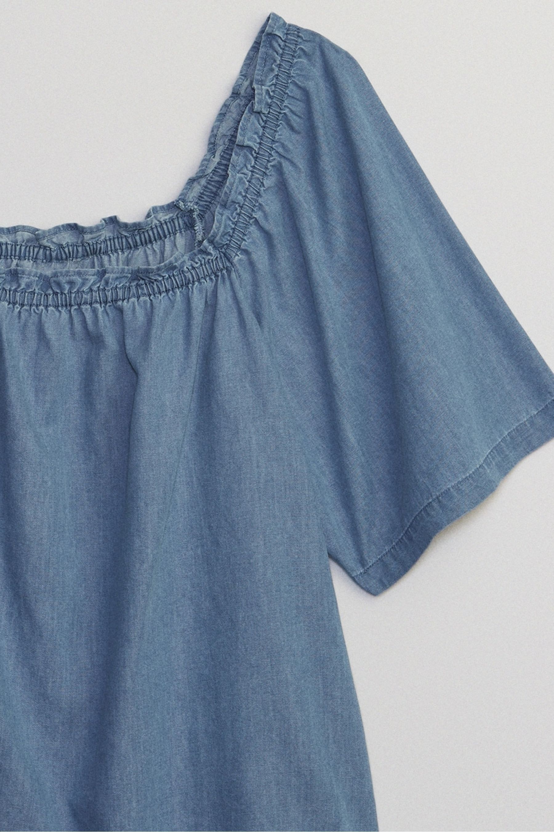Buy Gap Oversized Denim Square Neck Puff Sleeve Top from the Gap online ...