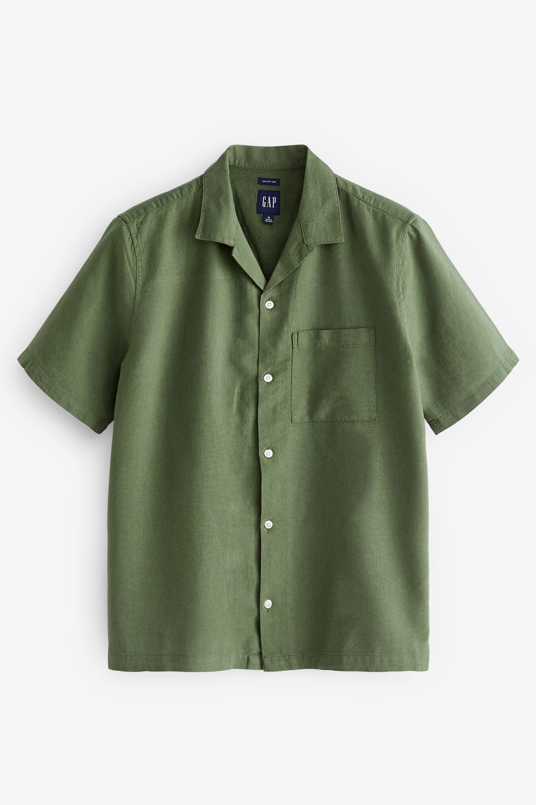 Buy Green Linen-Cotton Short Sleeve Shirt from the Gap online shop