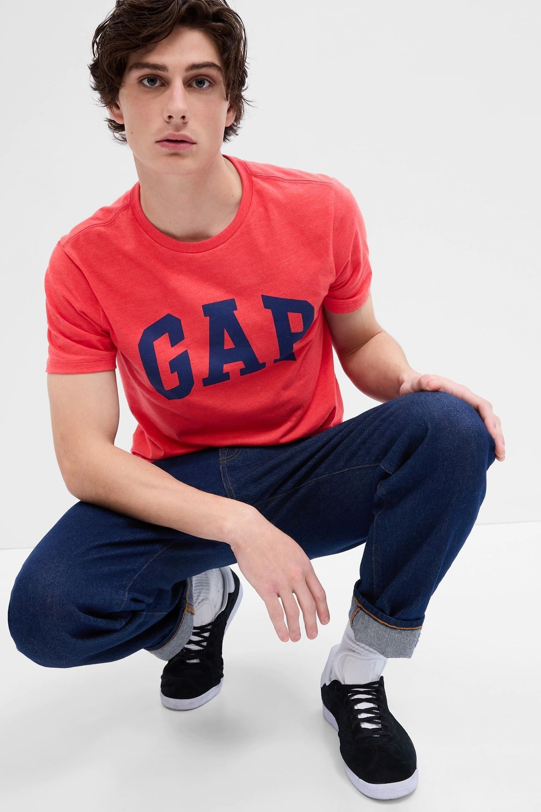 Buy Red Logo Short Sleeve Crew Neck T-Shirt from the Gap online shop