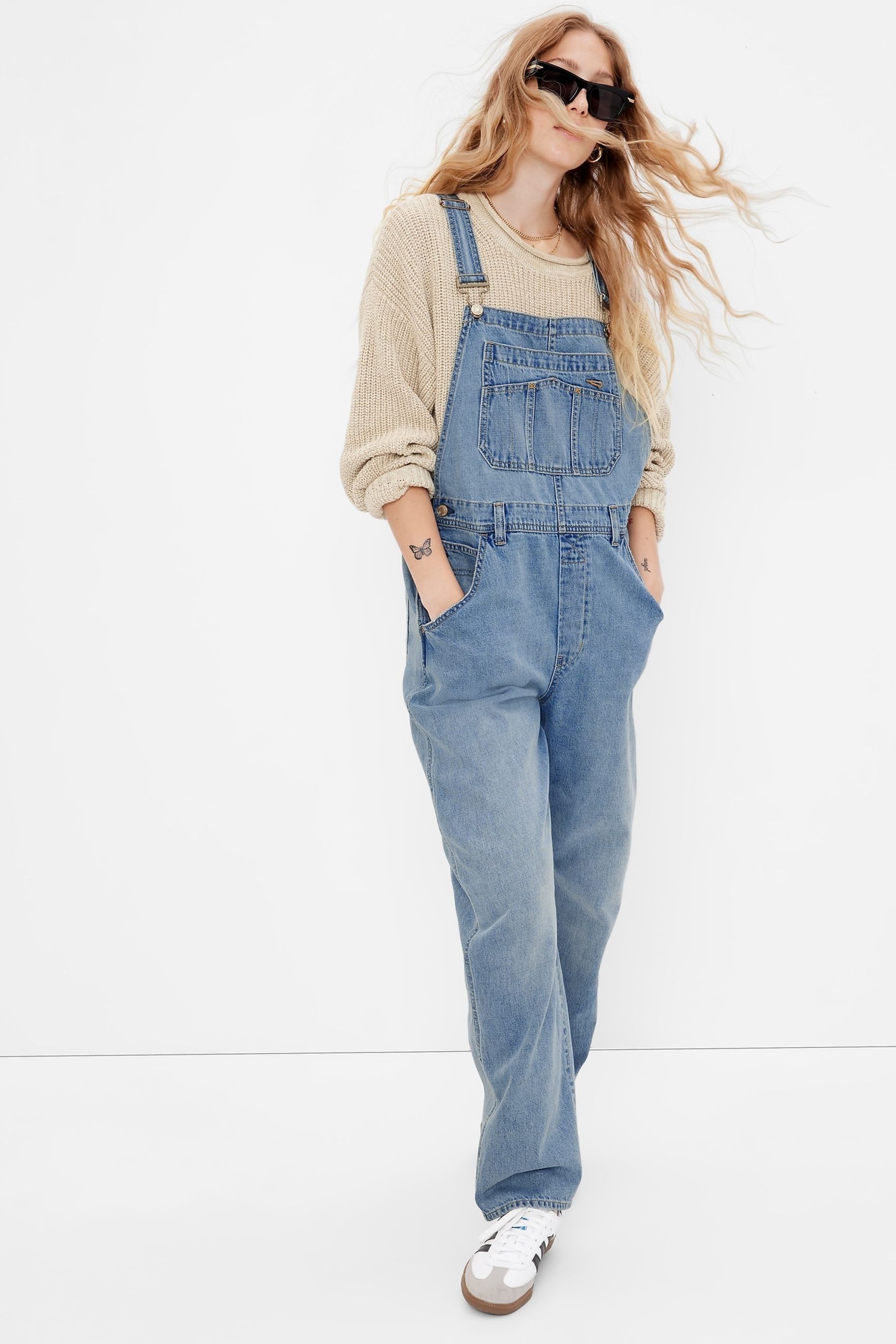 Buy Blue 90's Loose Dungarees from the Gap online shop
