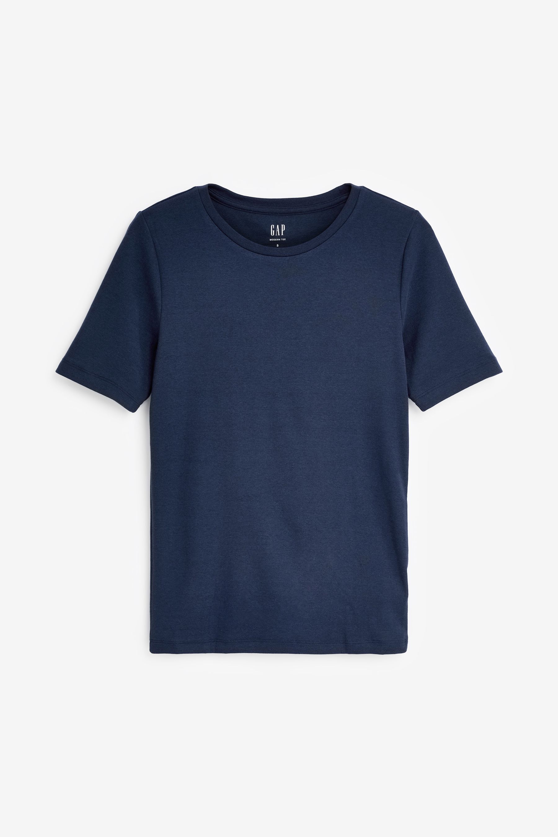 Buy Blue Modern Crew Neck Short Sleeve T-Shirt from the Gap online shop