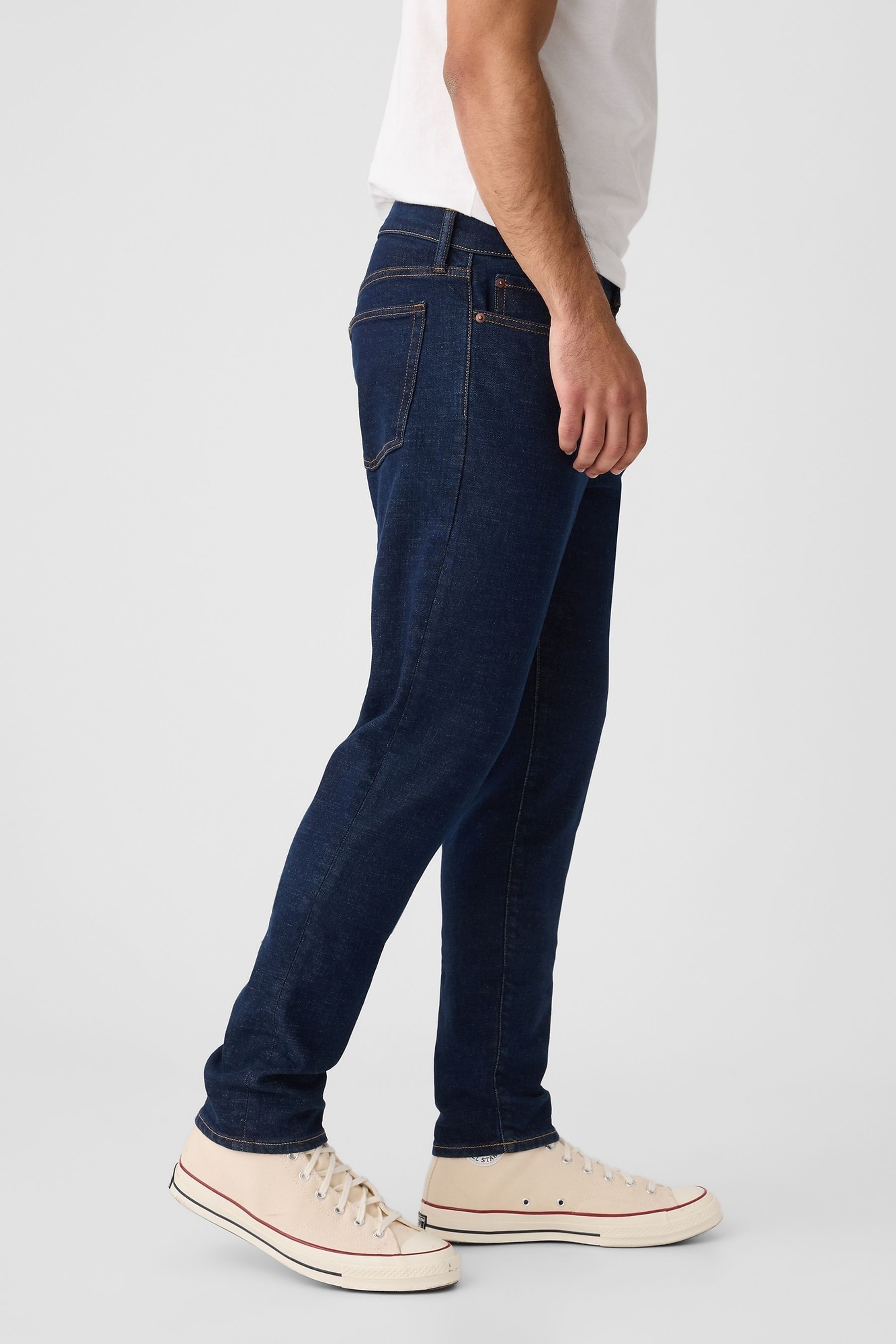 Buy Dark Indigo Blue Stretch Slim Taper GapFlex Jeans from the Gap online shop