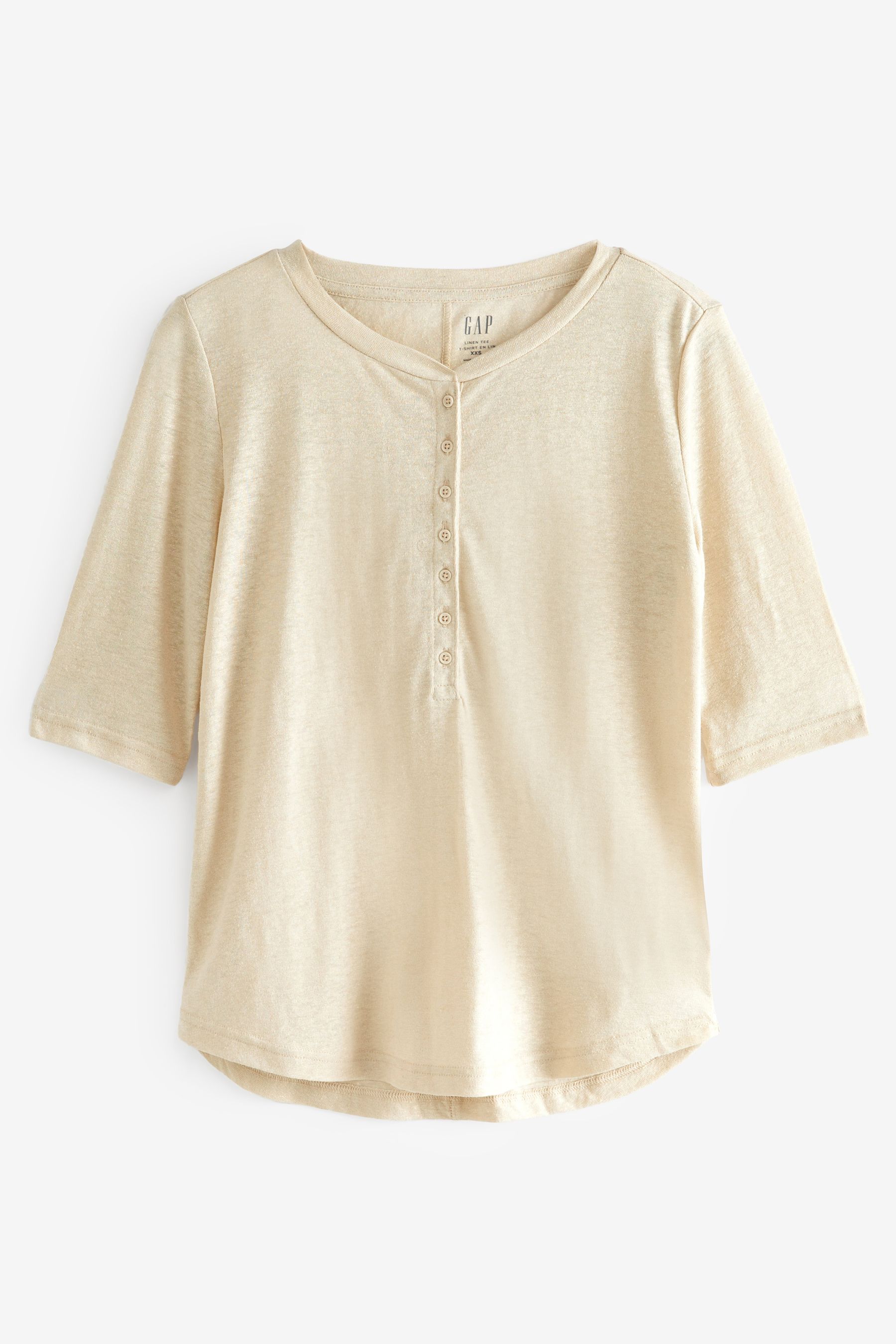 Buy Neutral Linen-Blend Short-Sleeve T-Shirt from the Gap online shop