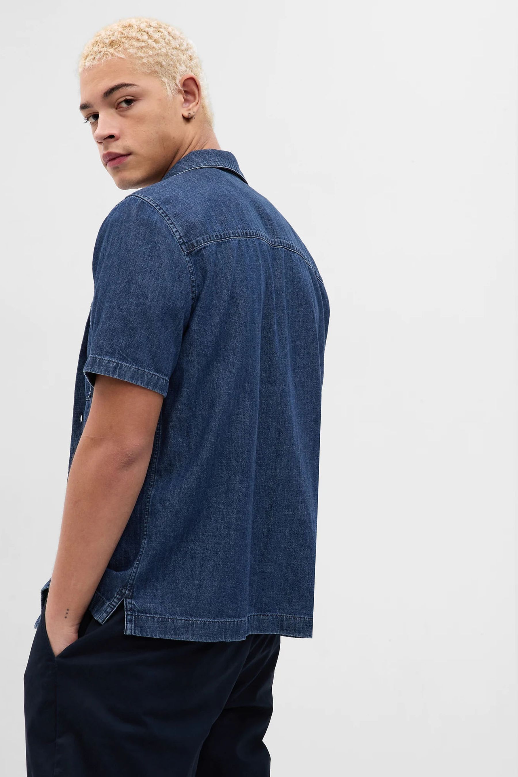 Buy Blue Denim Shirt from the Gap online shop