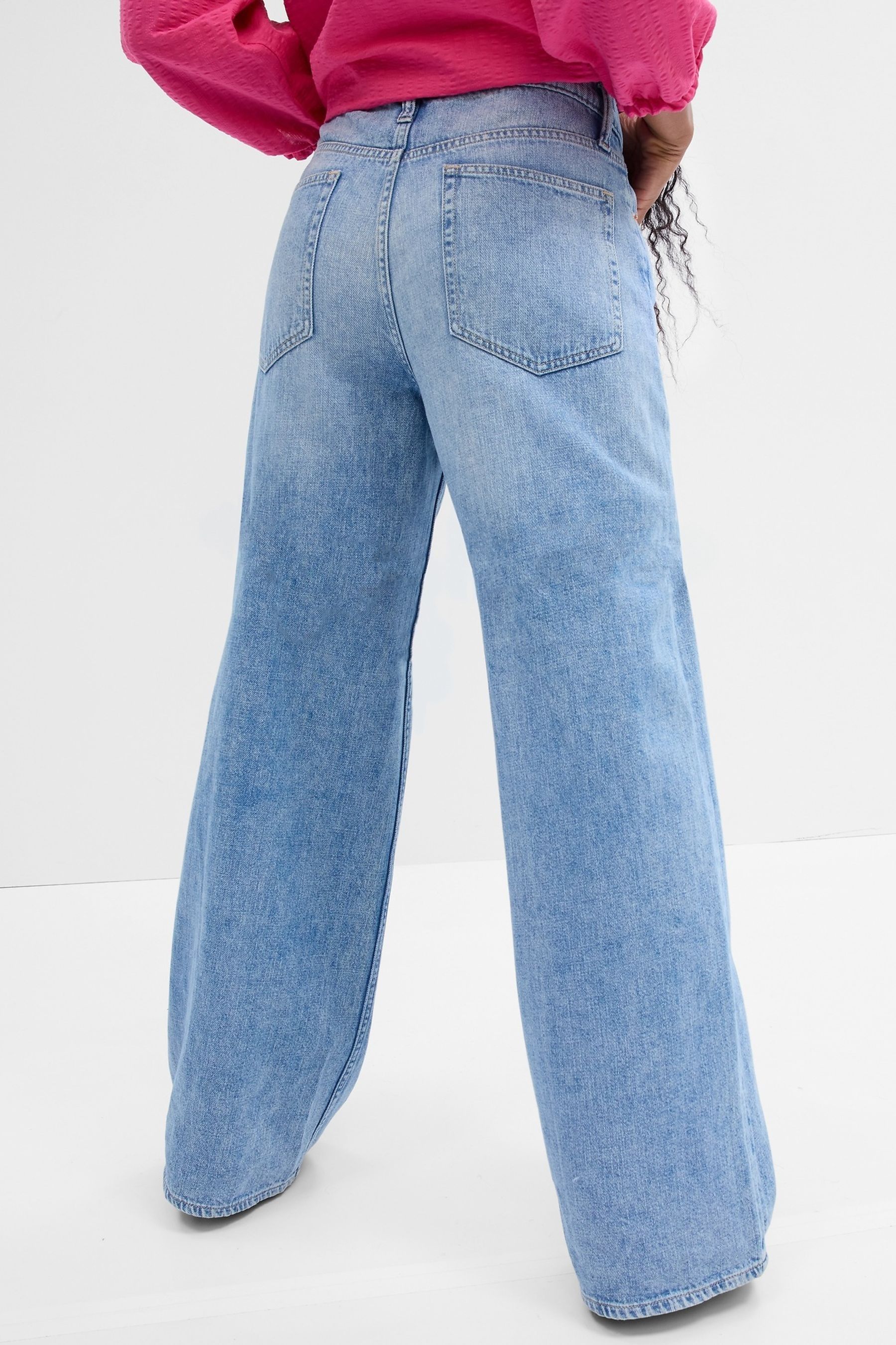 Buy Gap High Waisted Ripped Wide-Leg Jeans with Washwell from the Gap ...