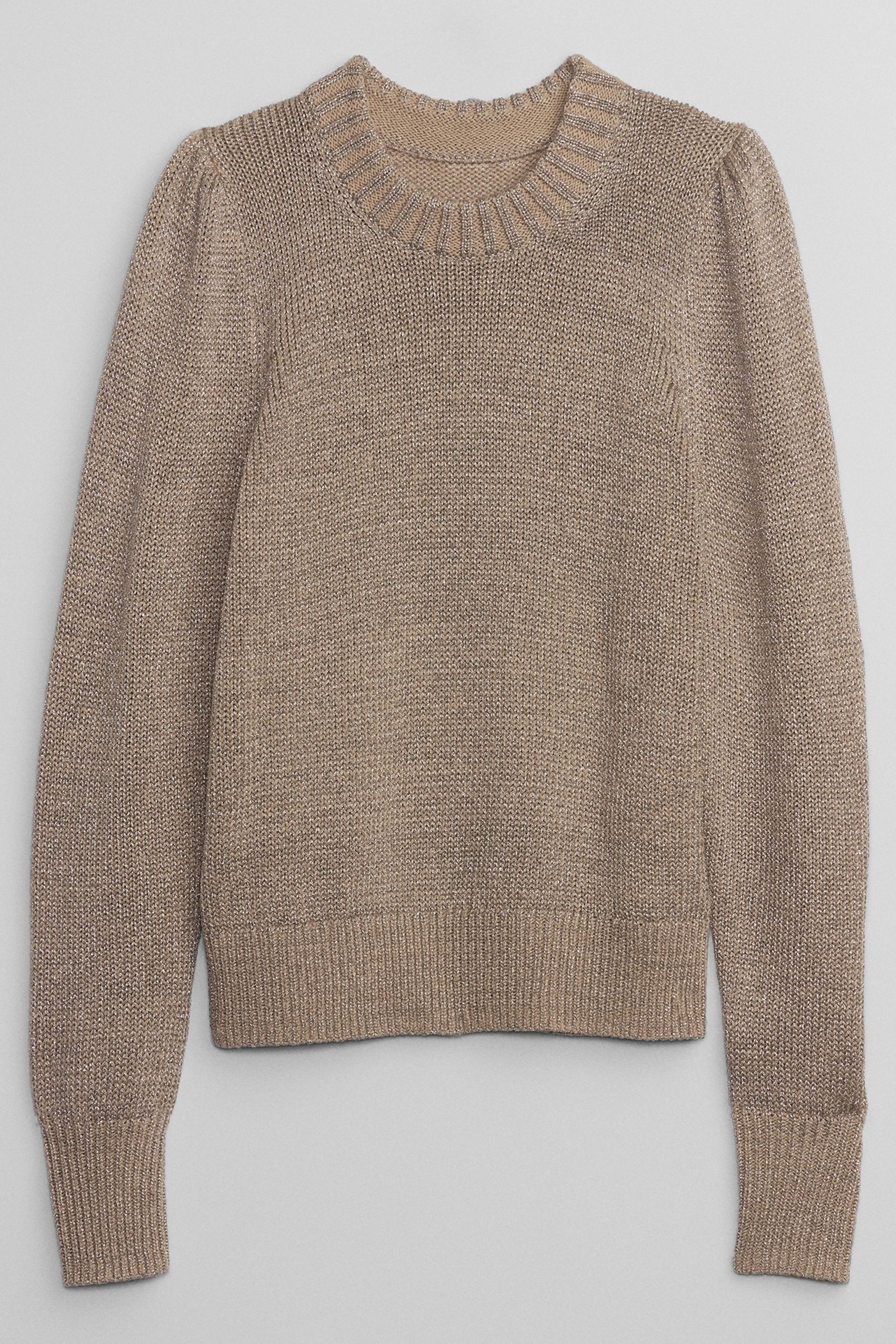 Buy Gold Recycled Metallic Crew Neck Jumper from the Gap online shop