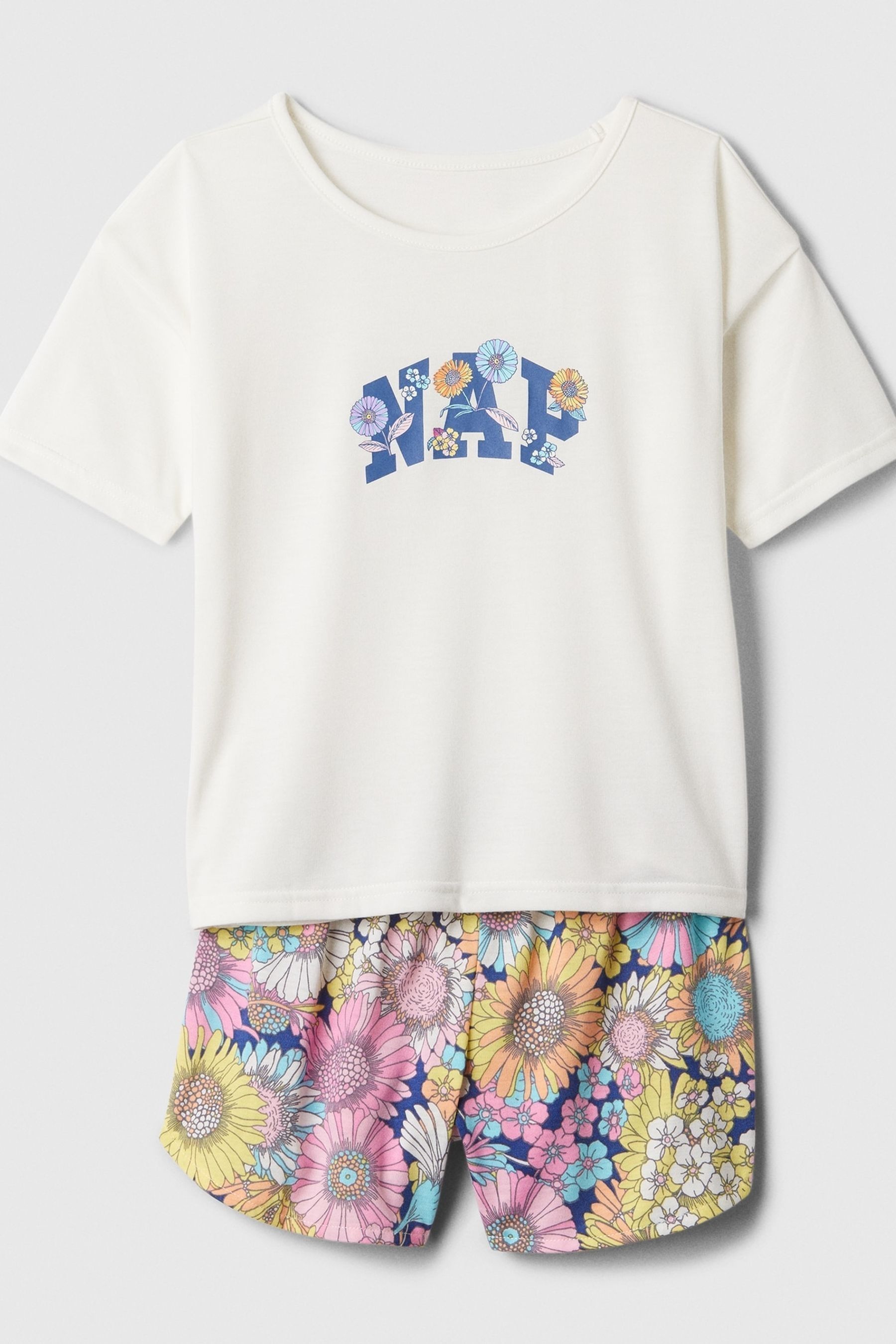 Buy White Slogan Print Short Sleeve Pyjama Set (4-13yrs) from the Gap ...