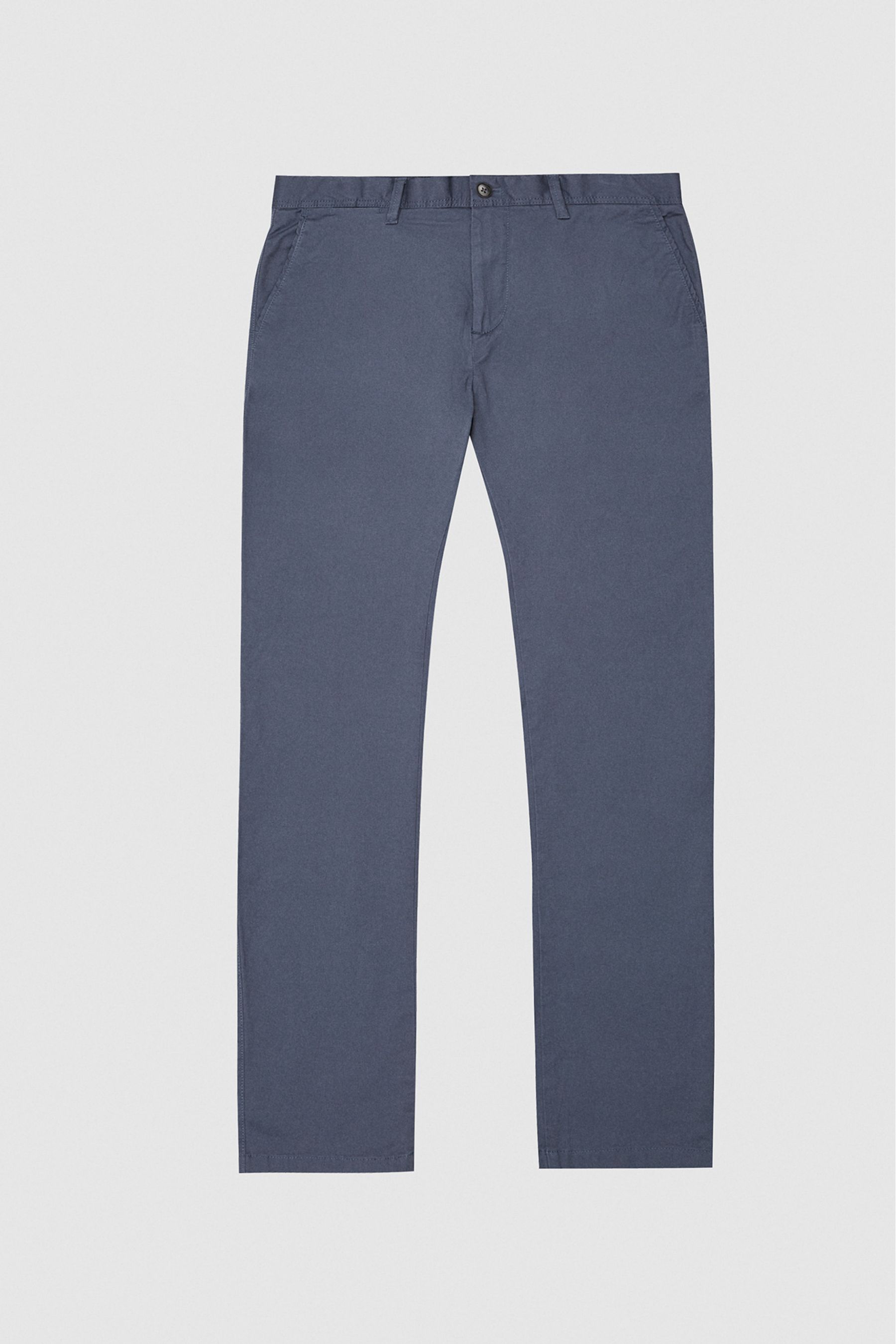 Reiss Washed Slim Fit Chinos in Airforce Blue | REISS