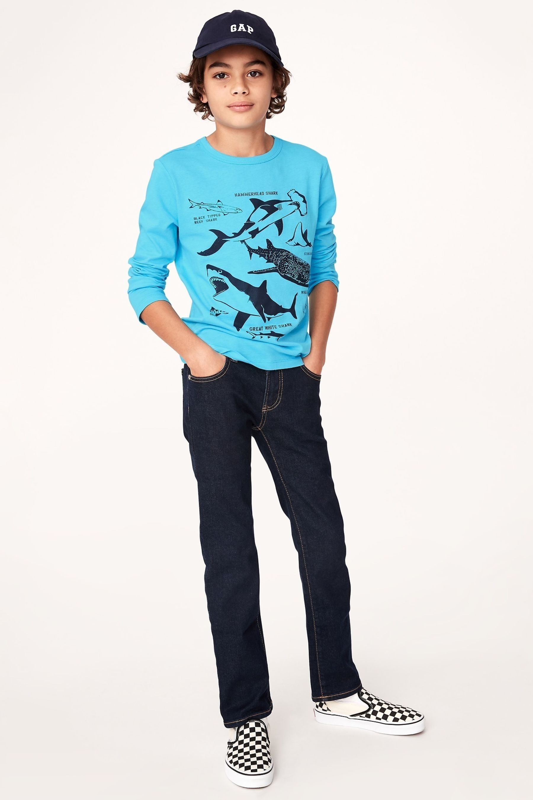 Buy Dark Wash Blue Straight Jeans from the Gap online shop
