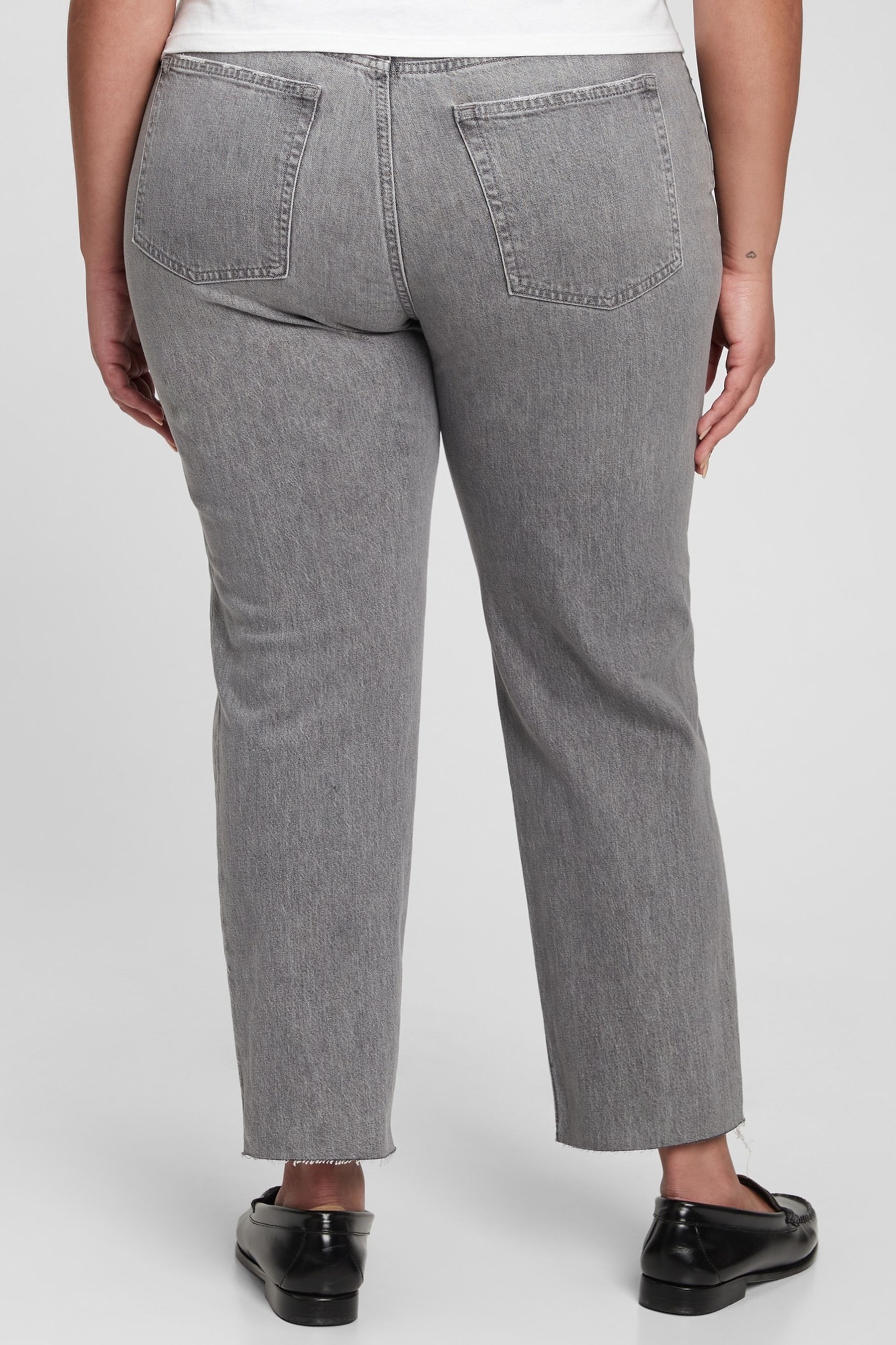 Buy Grey High Waisted Cheeky Straight Jeans from the Gap online shop