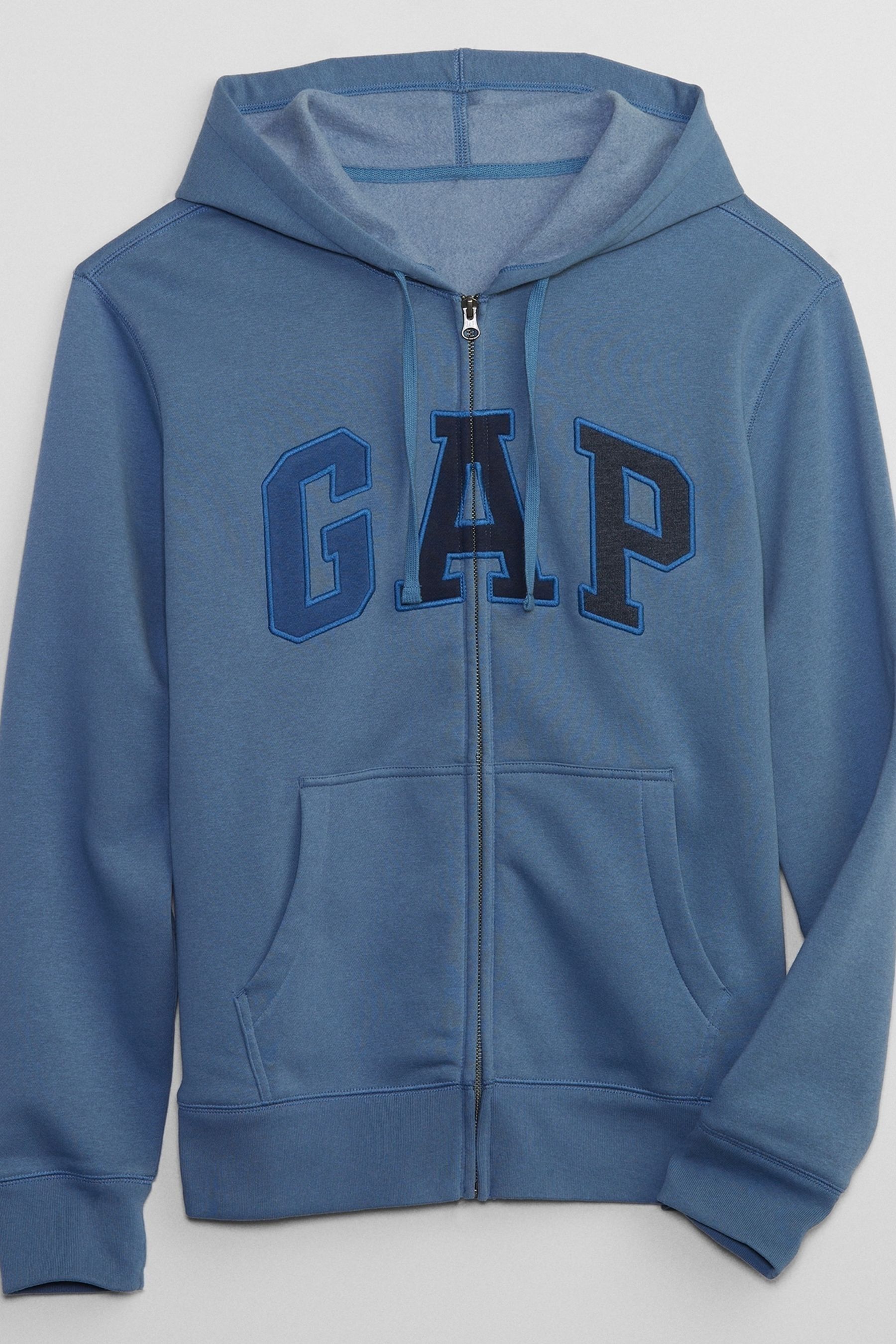 Buy Blue Logo Zip Up Hoodie from the Gap online shop