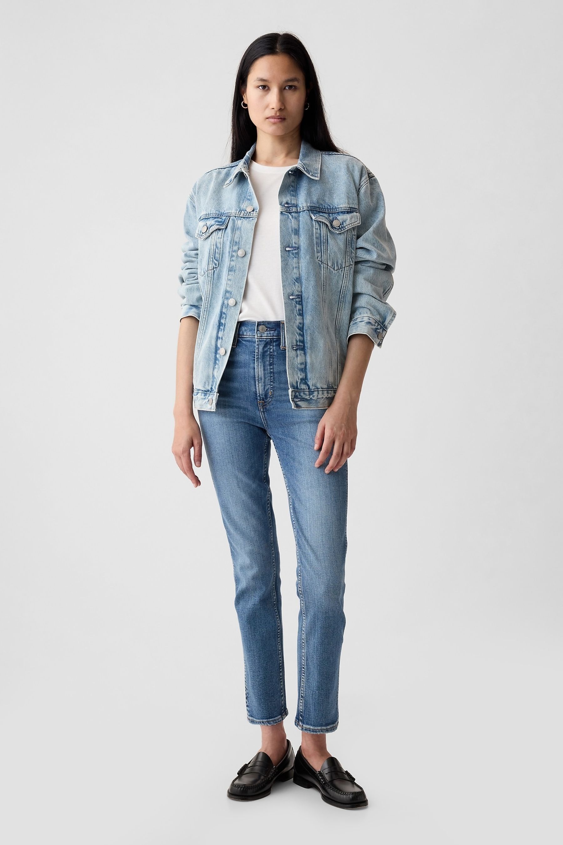 Buy Mid Blue Vintage Slim Stretch High Waisted Jeans from the Gap ...