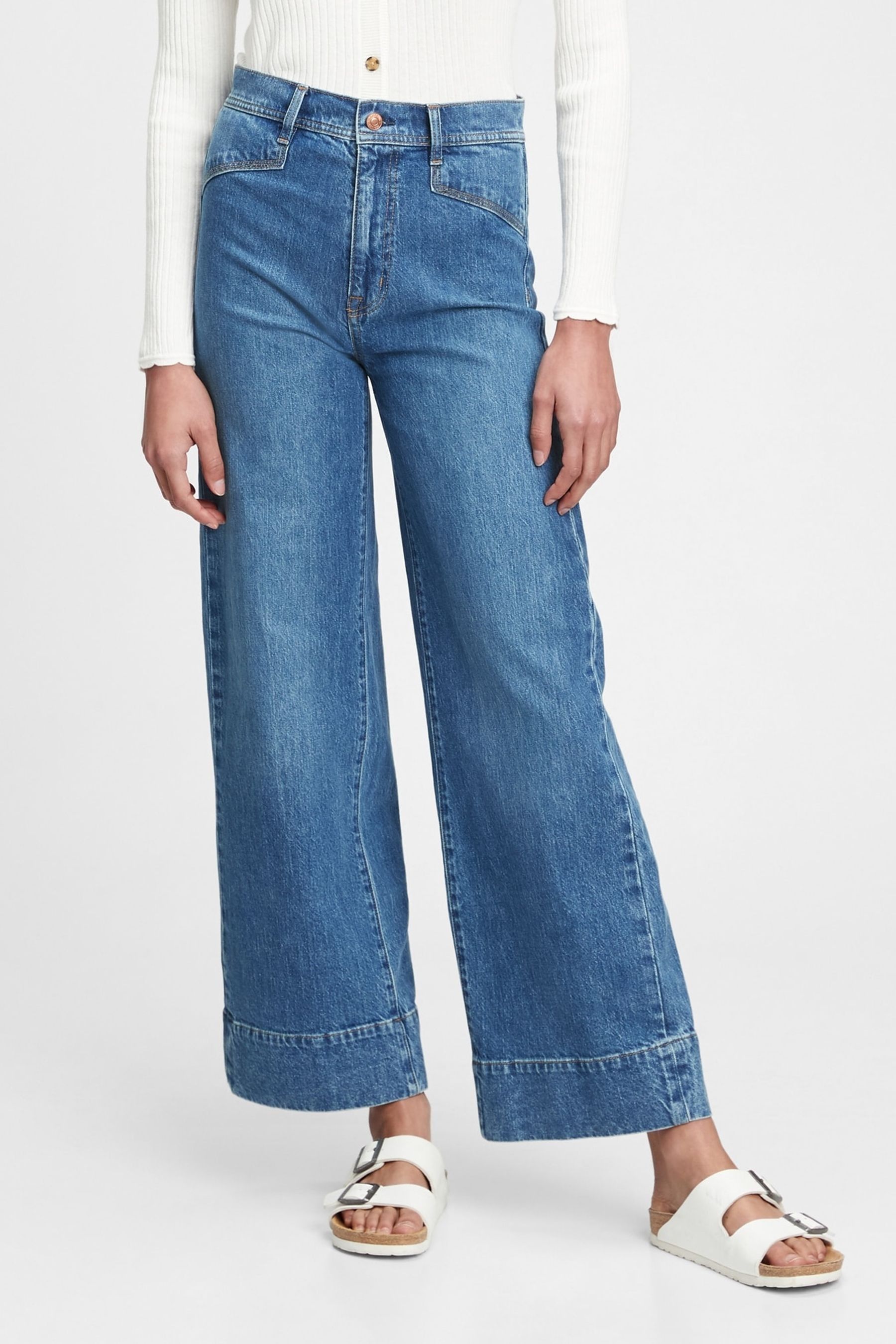 Buy High Waisted Sky Wide Leg Jeans from the Gap online shop