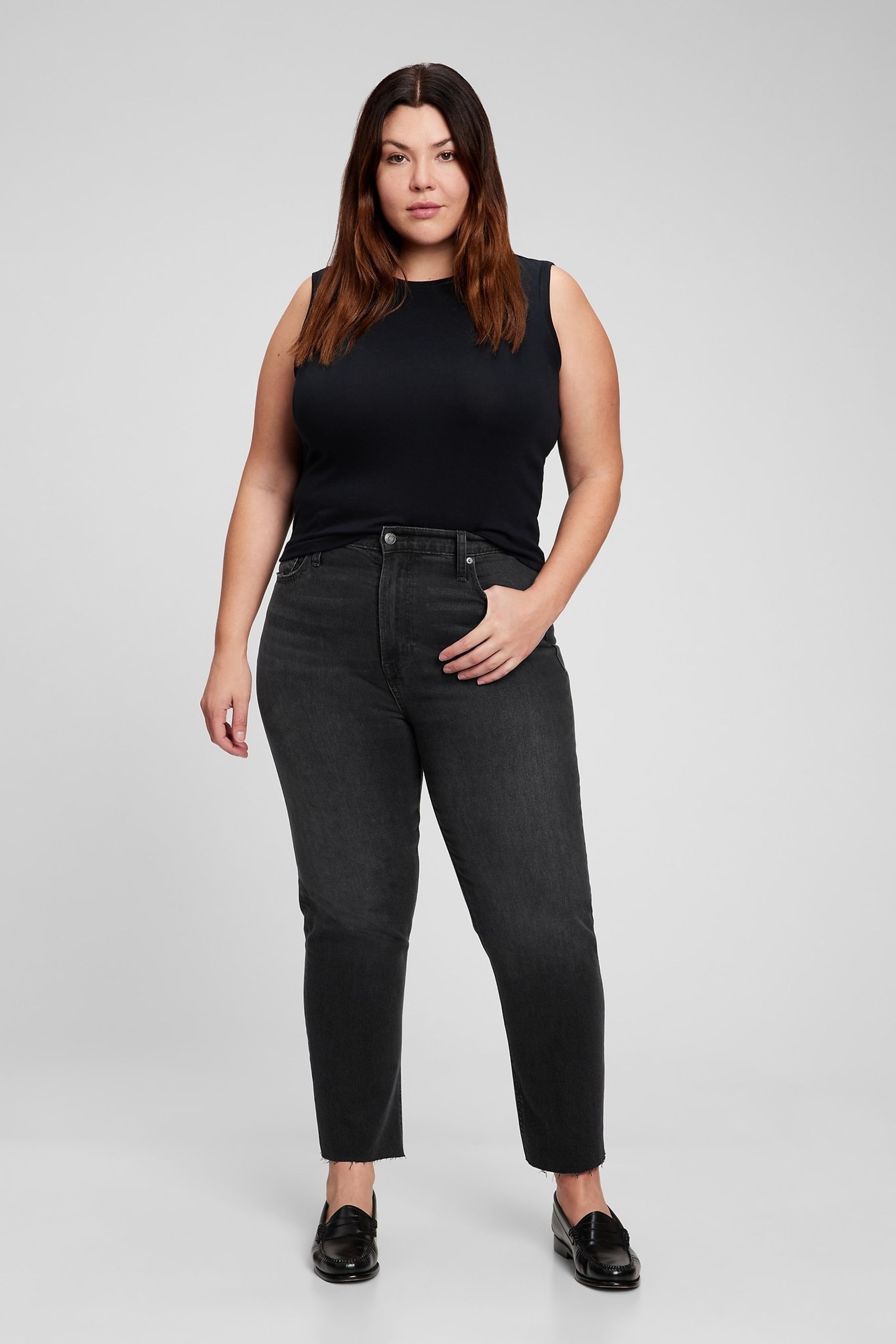 Buy Gap High Waisted Straight Leg Jeans from the Gap online shop