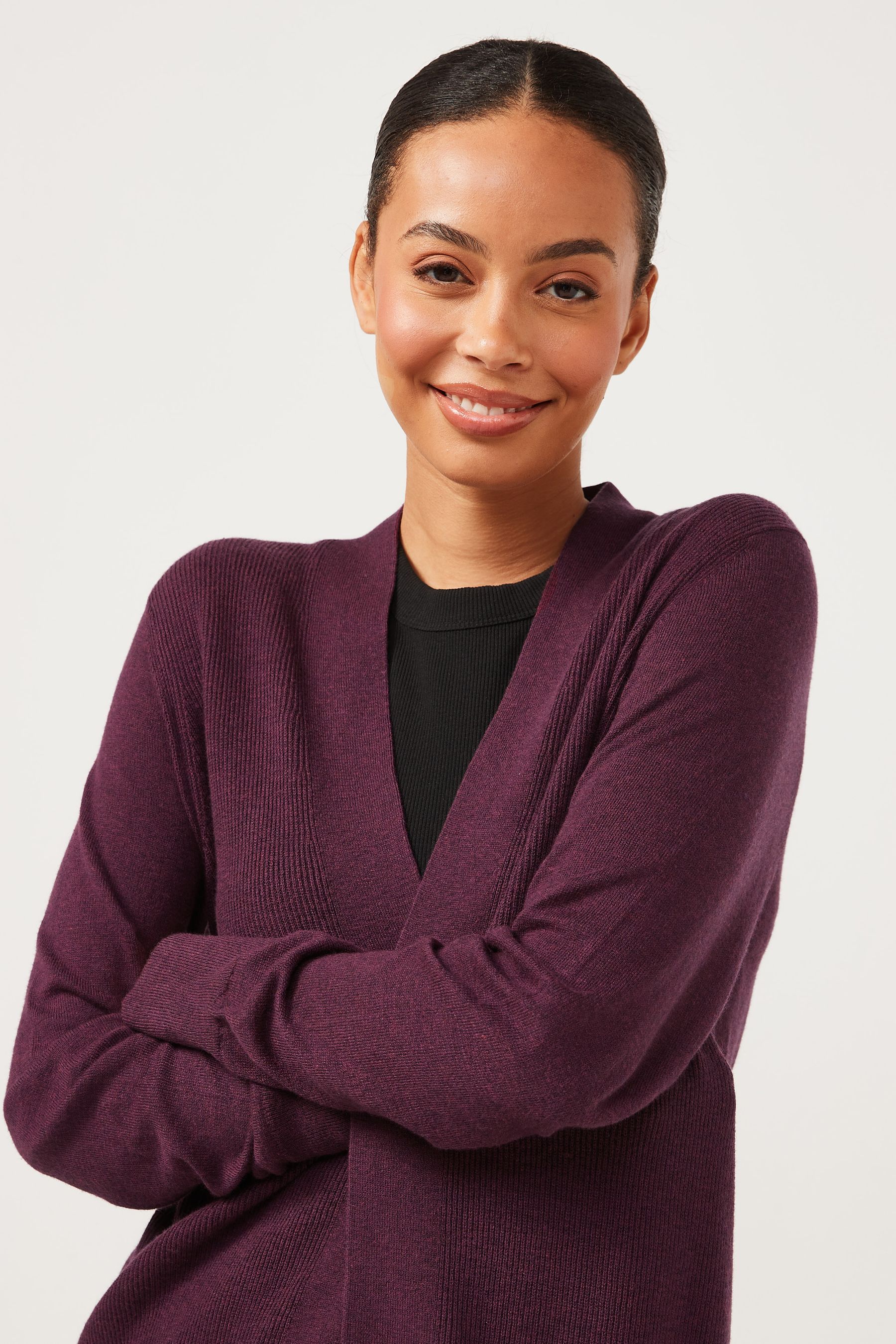 Buy Red Long Open-Front Cardigan from the Gap online shop