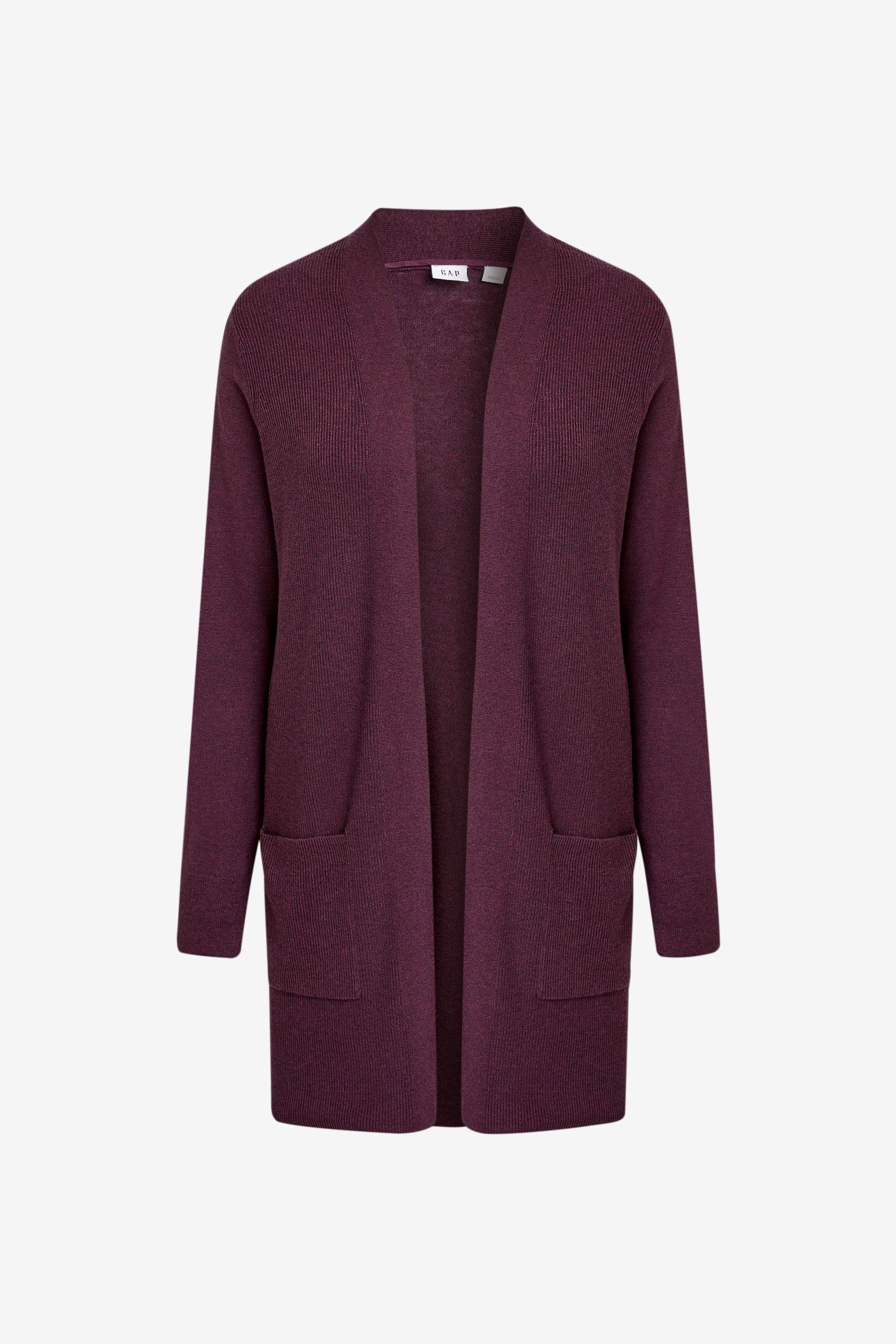 Buy Red Long Open-Front Cardigan from the Gap online shop