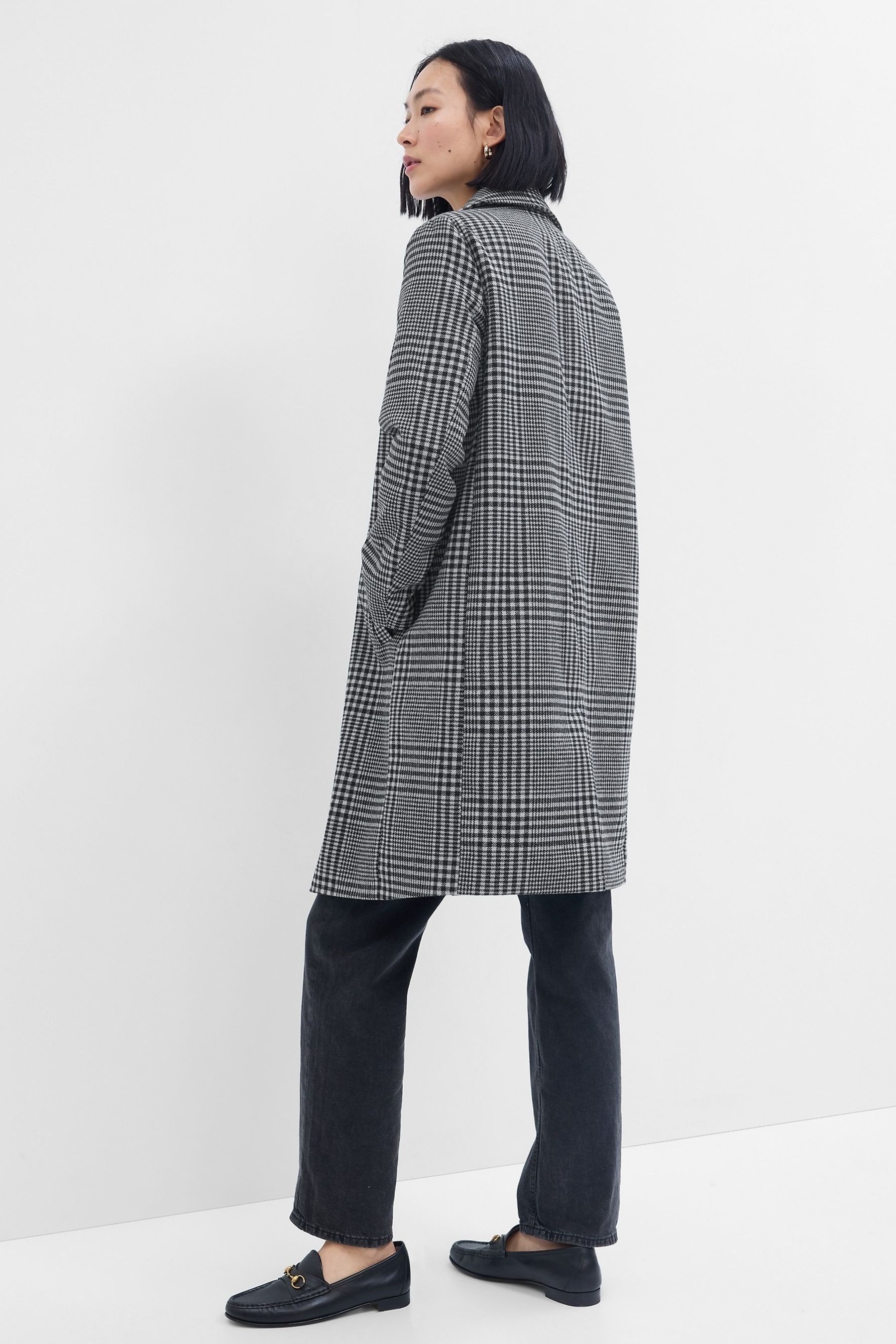 Buy Grey Tartan Long Topcoat from the Gap online shop