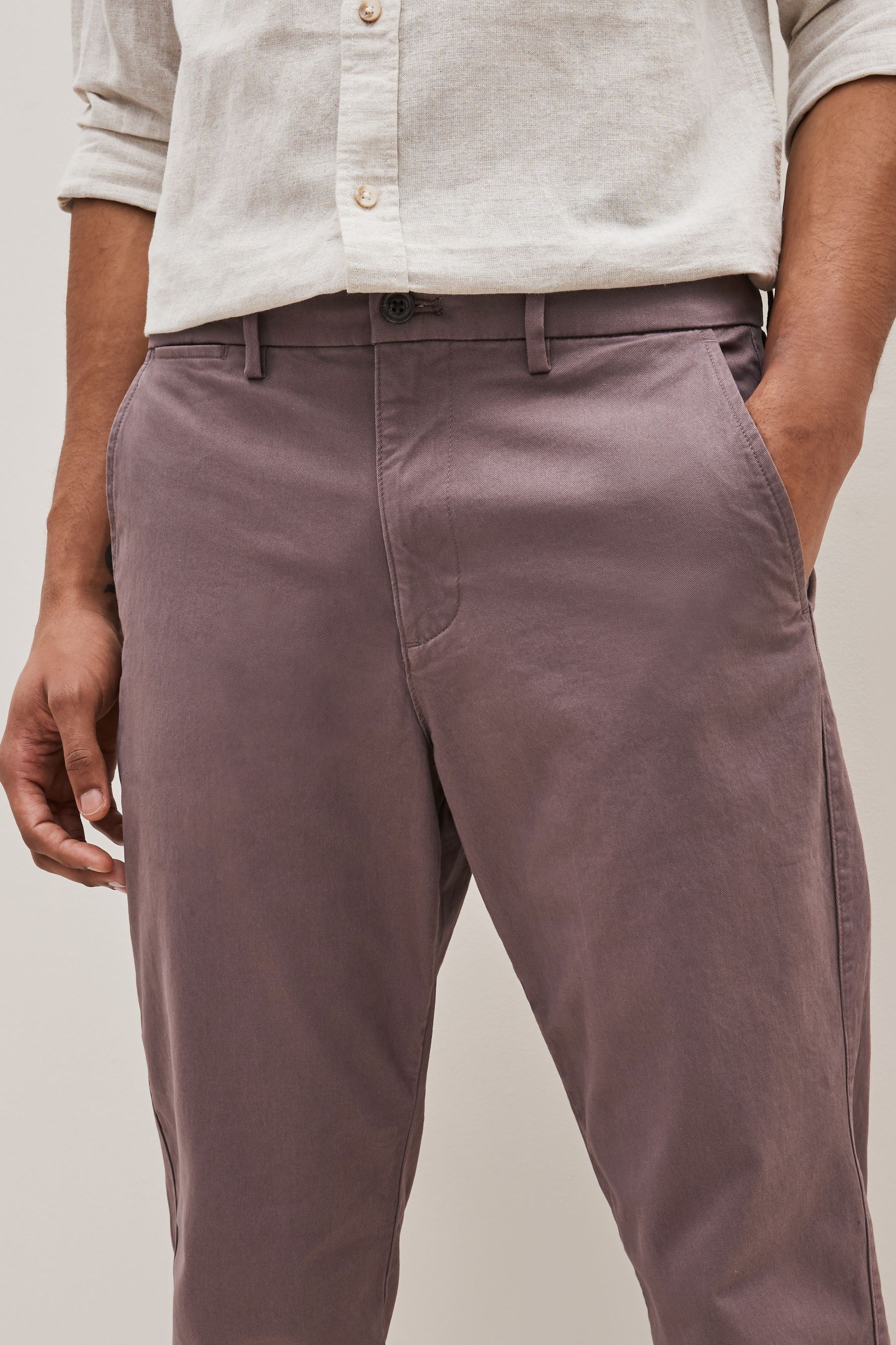 Buy Purple Essential Straight Taper Fit Chinos from the Gap online shop