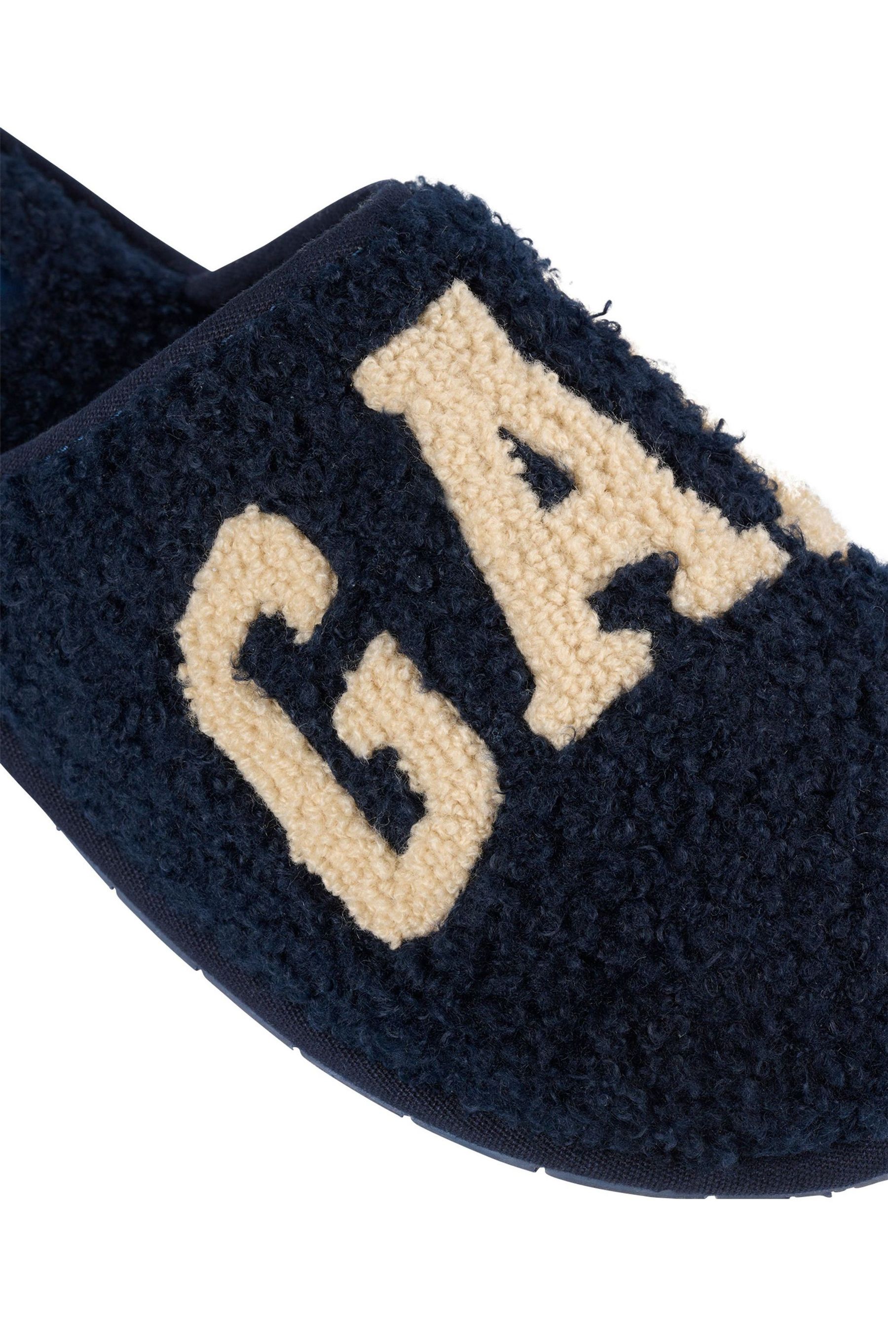 Buy Navy Blue Women's Plano Logo Borg Slippers from the Gap online shop