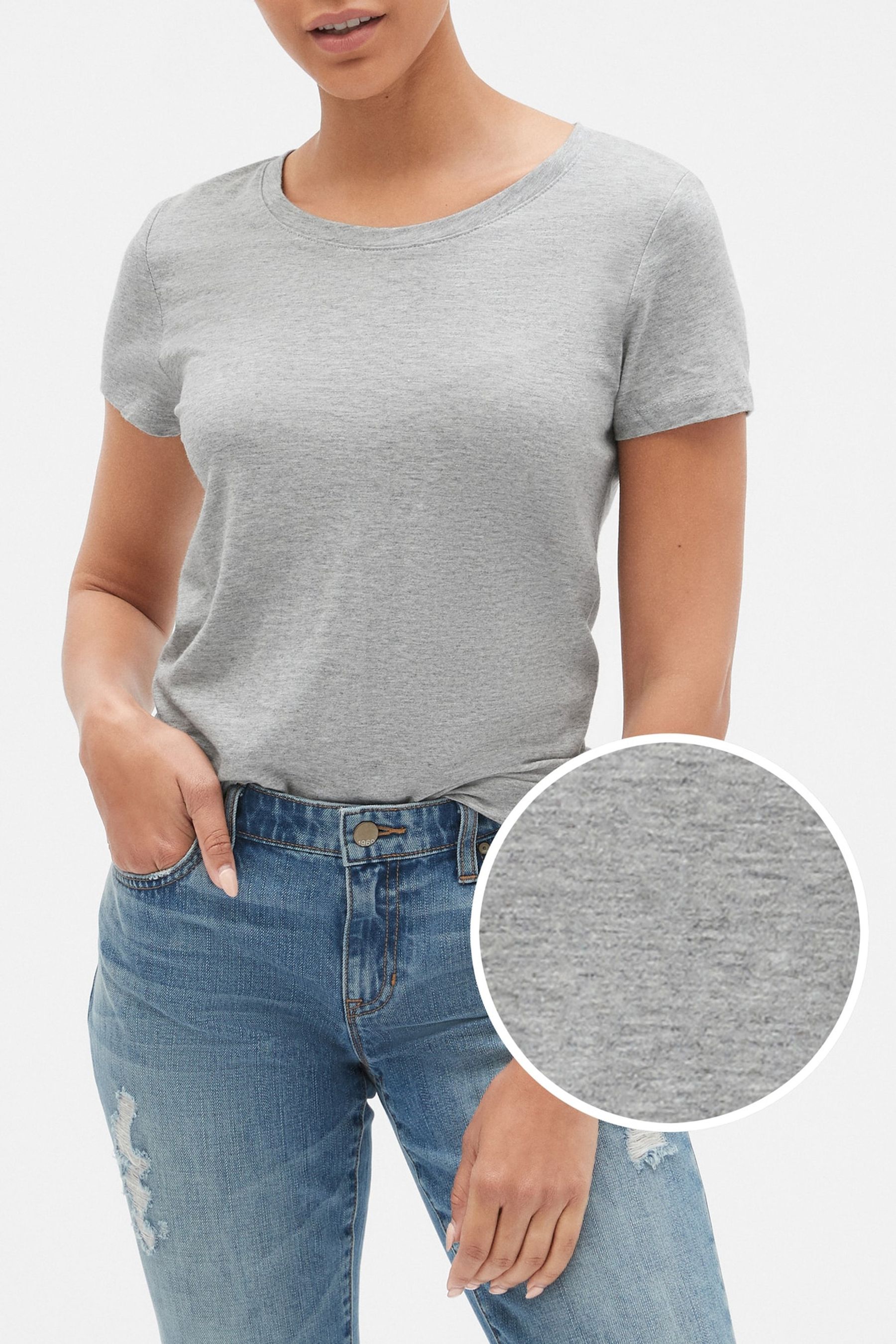 Buy Light Grey Favourite Short Sleeve Crew Neck T-Shirt from the Gap ...