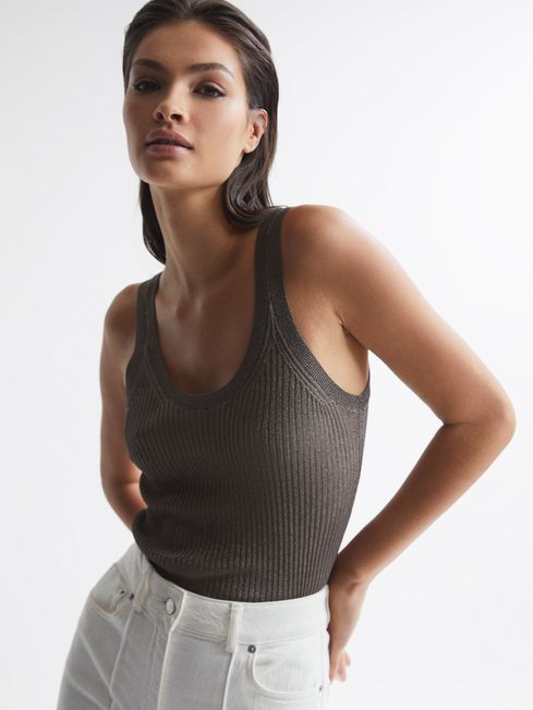 Reiss Imogen Metallic Vest Top - REISS