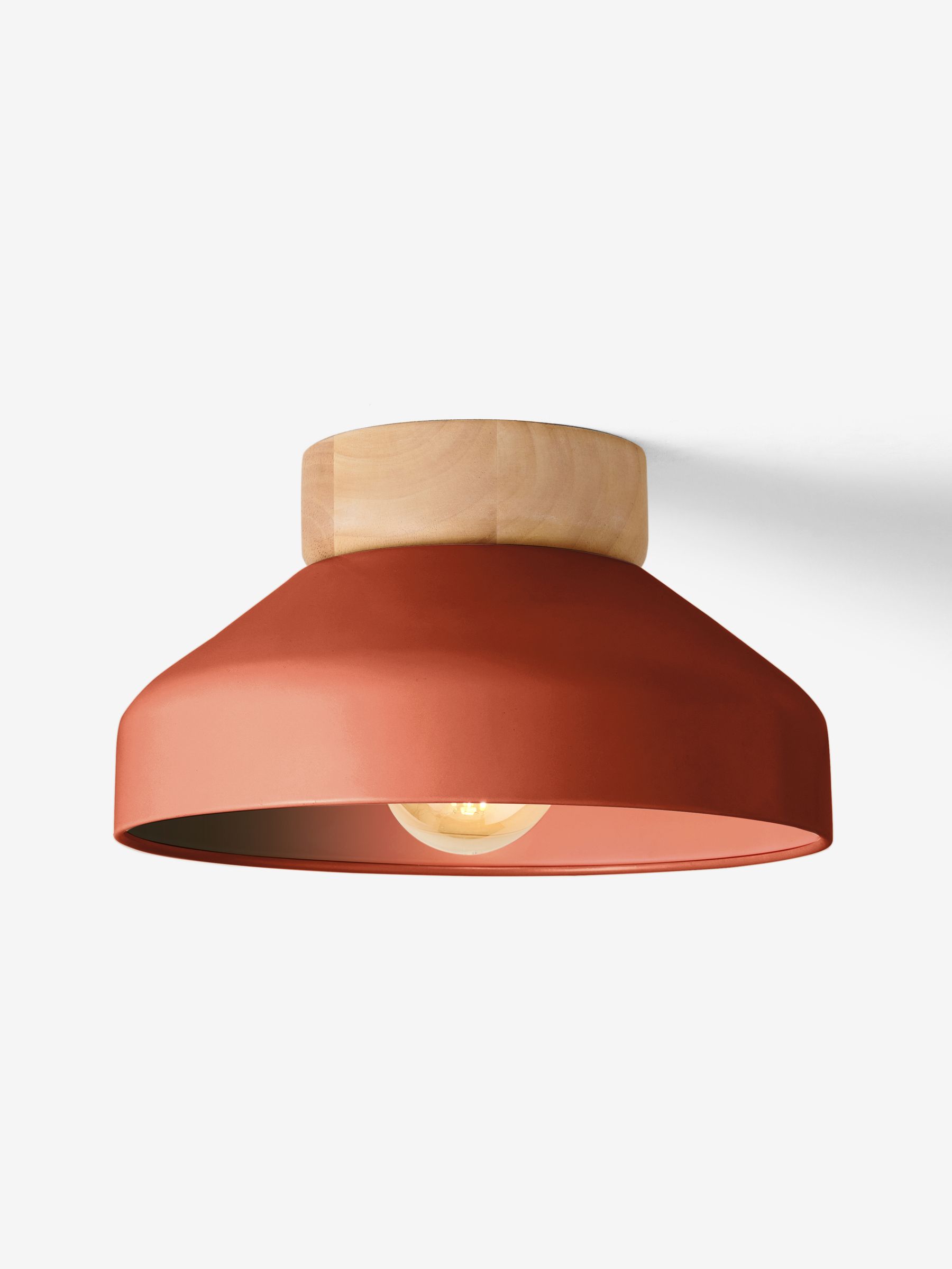 Albert Flush Ceiling Fitting Ceiling Light in Terracotta | Made