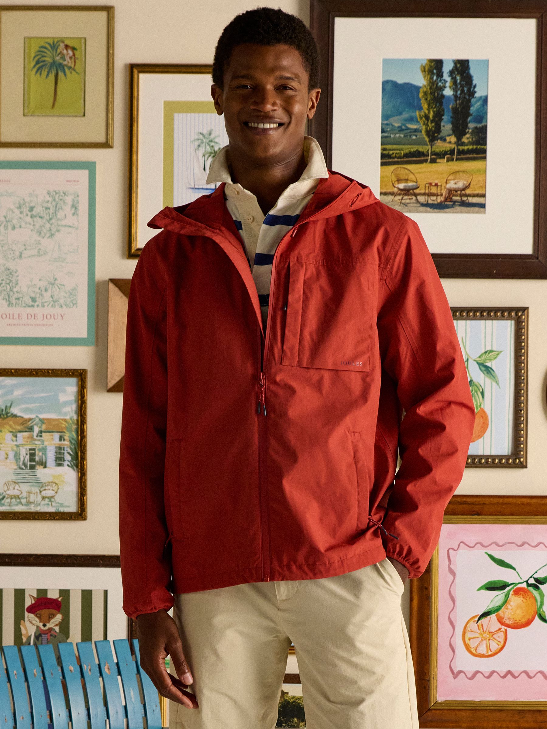 Ayston Orange Lightweight Waterproof Coat | Joules