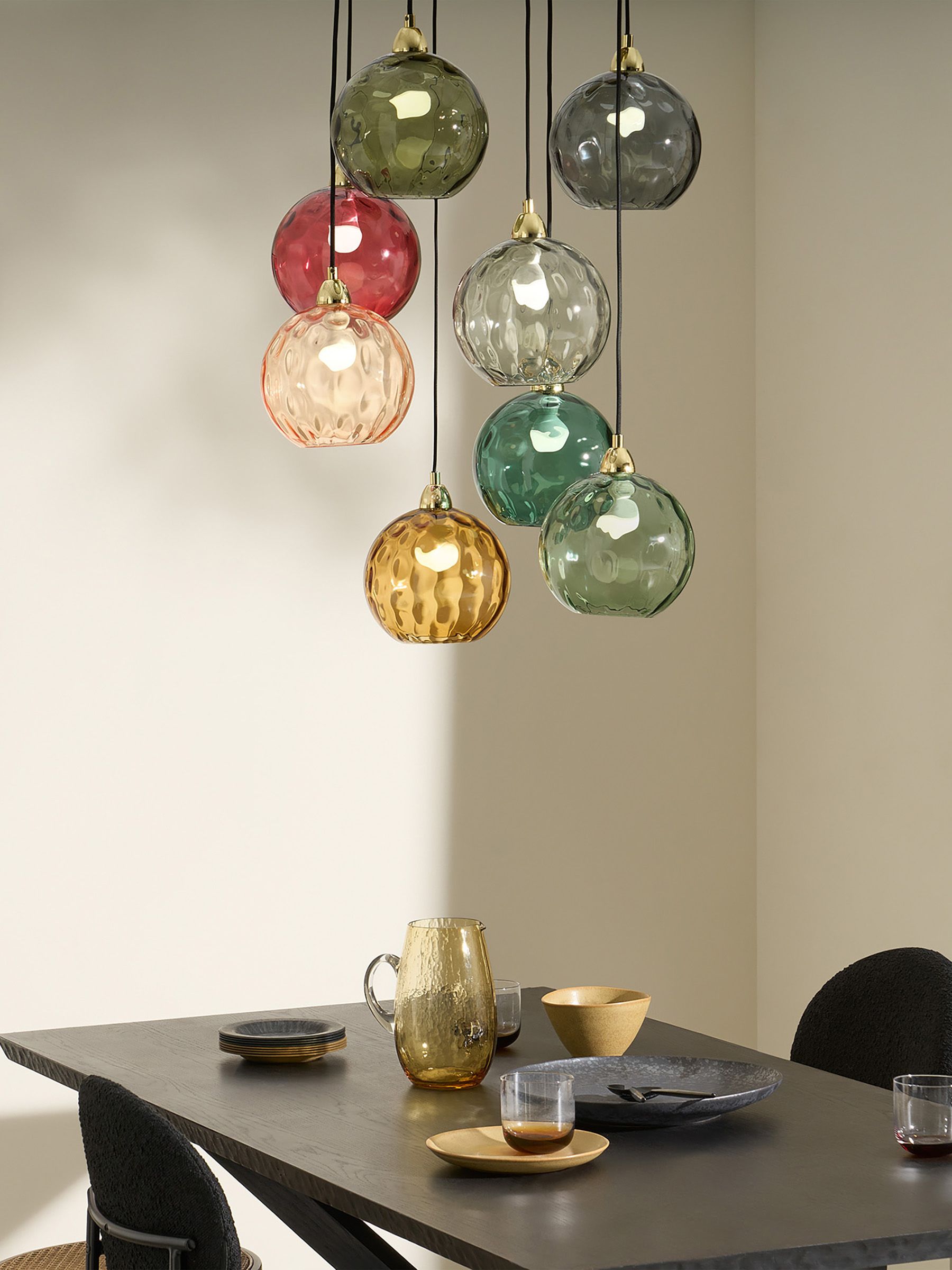 Ilaria 8 Light Cluster Pendant Ceiling Light in Green | Made