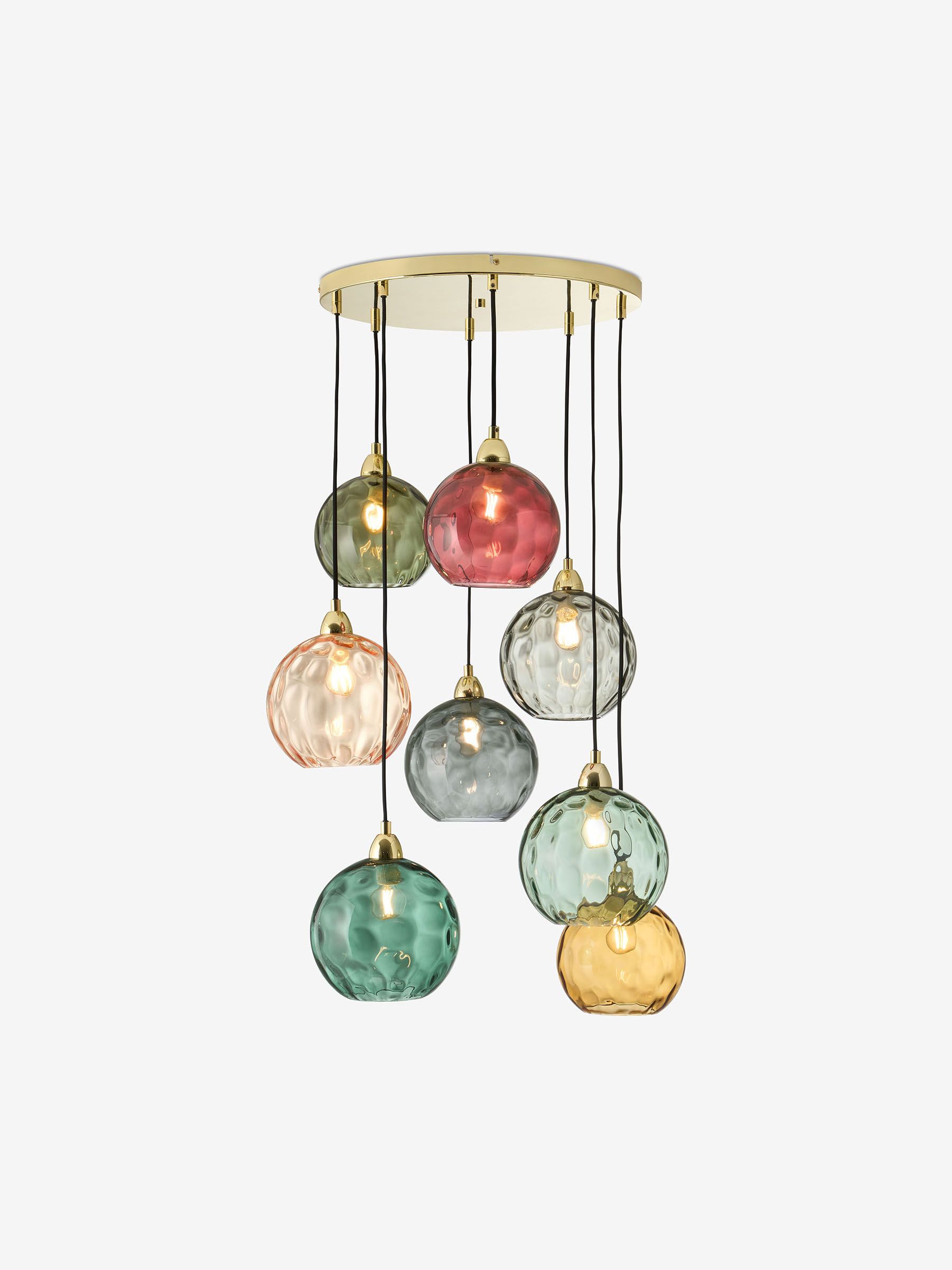 Ilaria 8 Light Cluster Pendant Ceiling Light in Green | Made